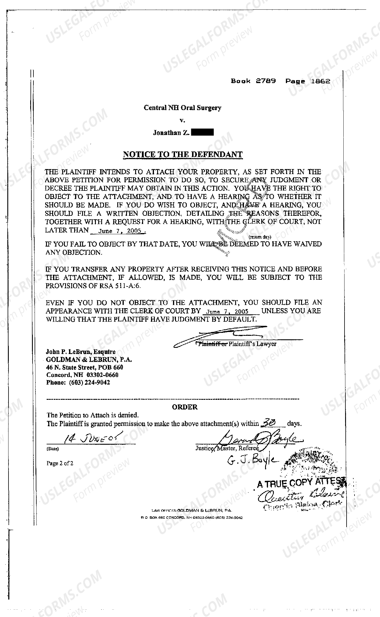 New Hampshire Petition to Attach Property with Notice | US Legal Forms