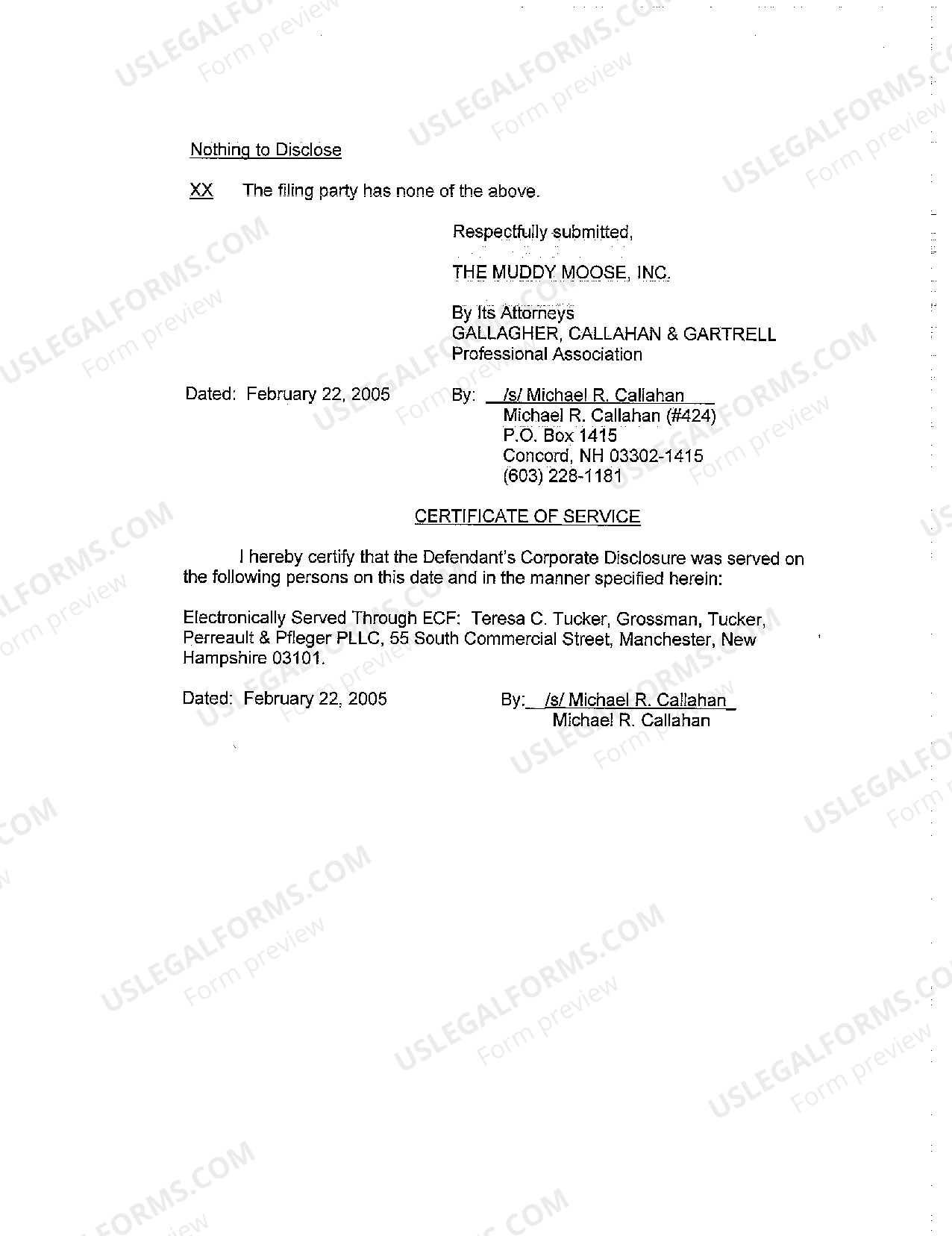 New Hampshire Disclosure Statement Local Rule 7.5 | US Legal Forms