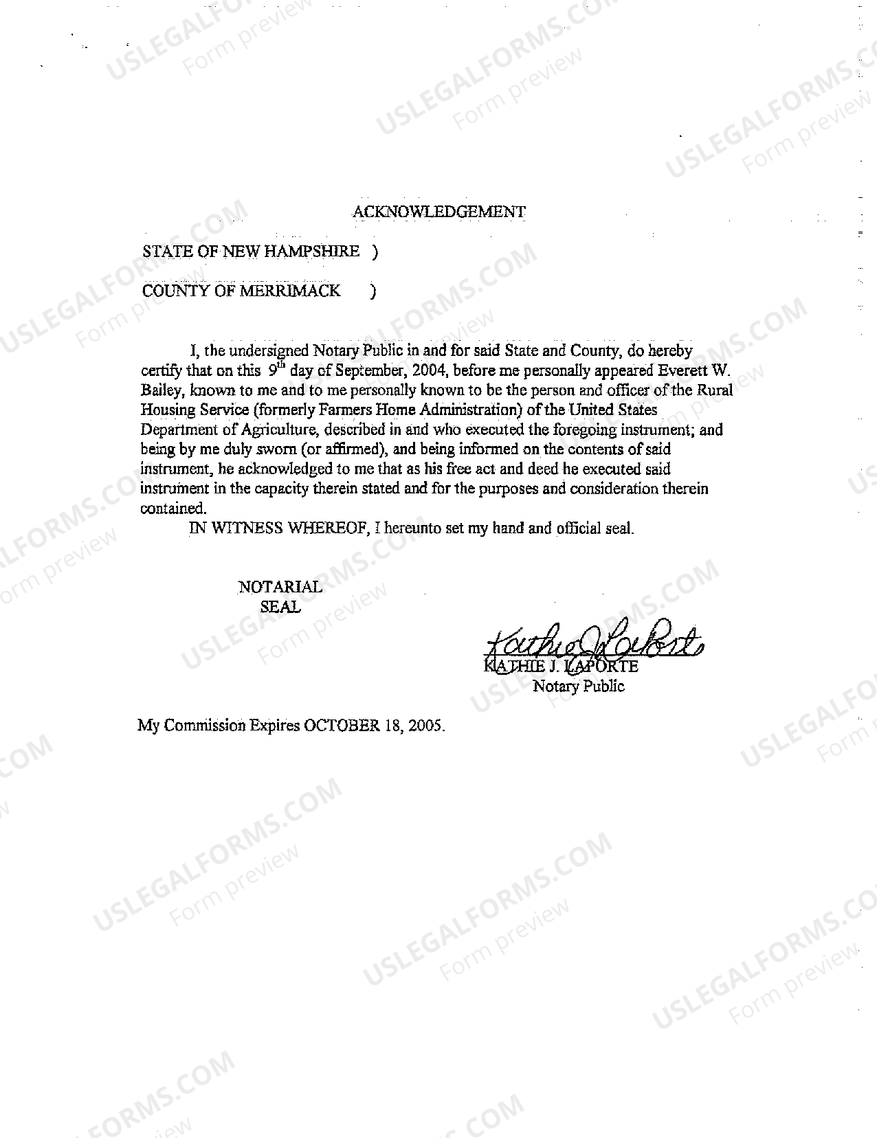 New Hampshire Complaint for Ejectment from Rural Housing Service ...
