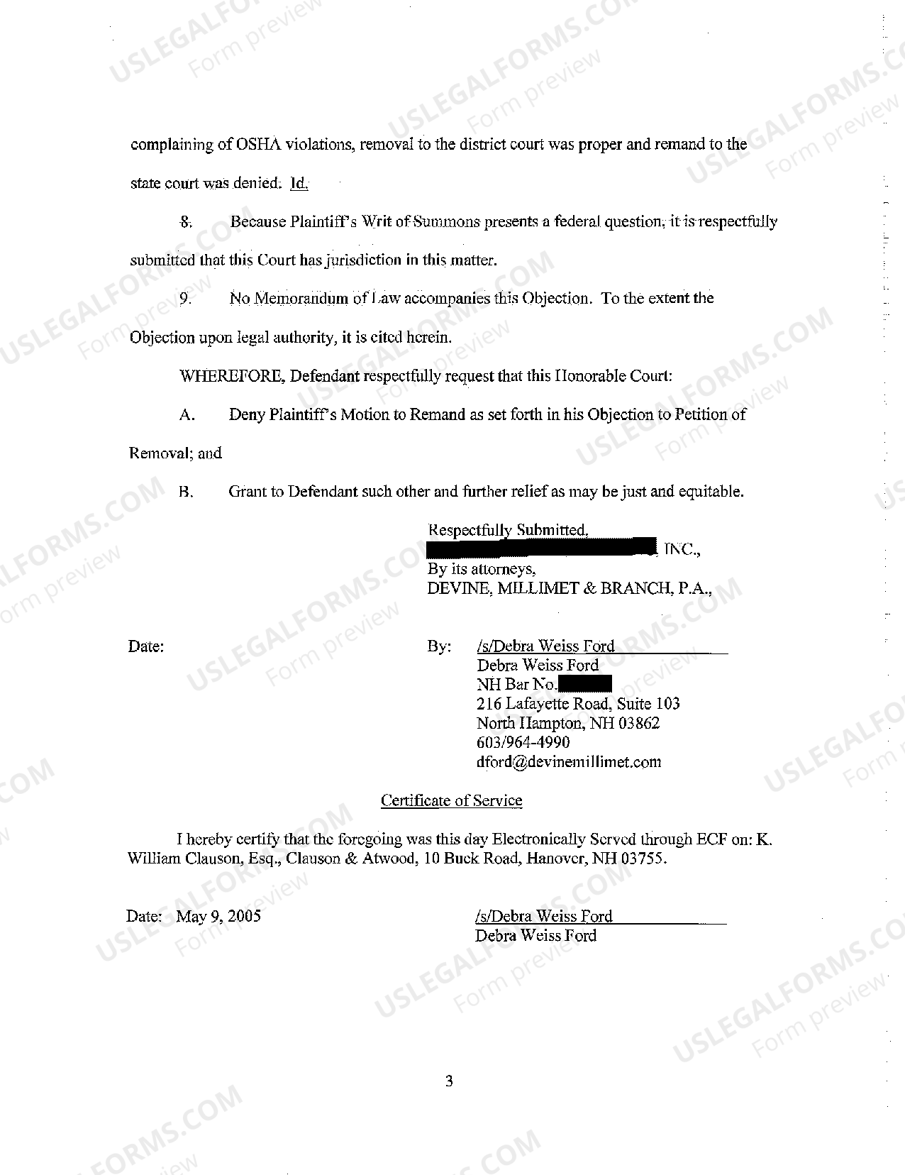 New Hampshire Defendant's Objection to Plaintiff's Motion to Remand ...