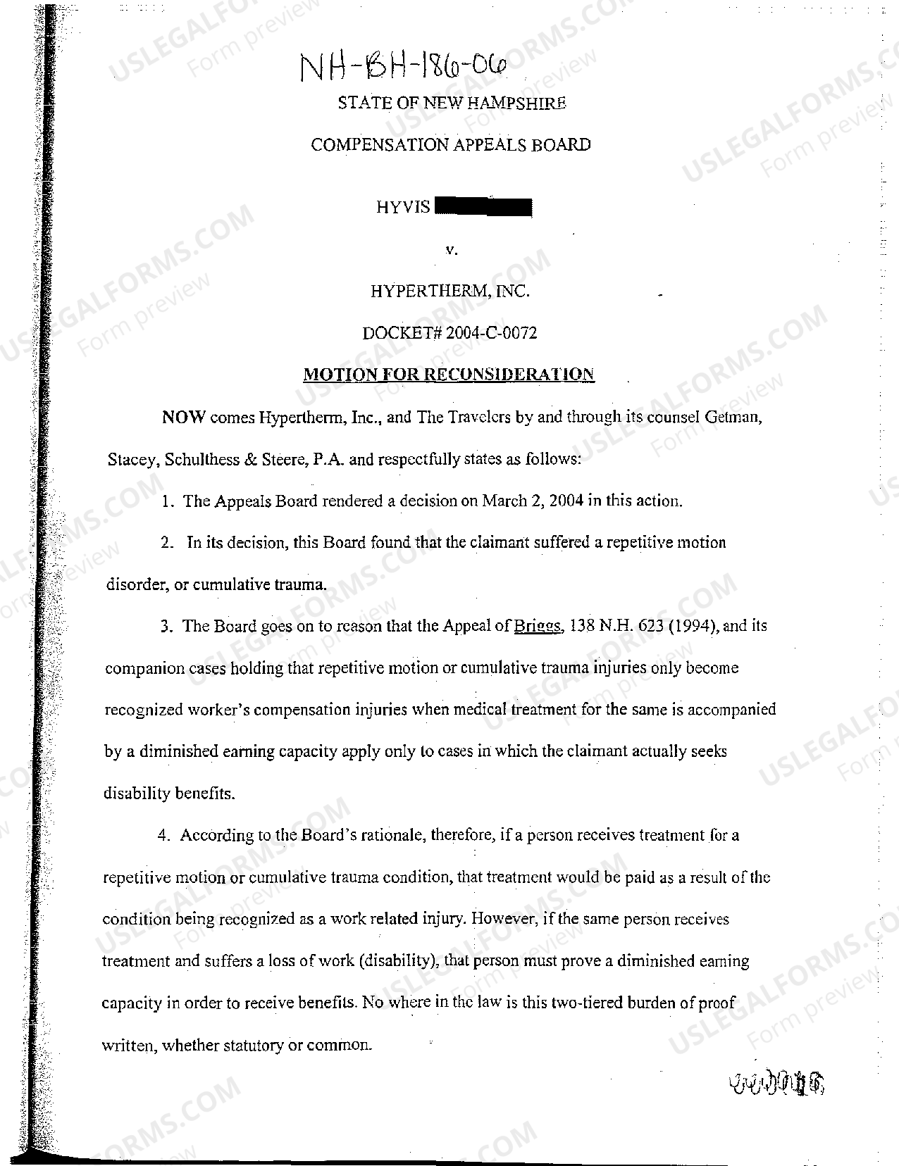 New Hampshire Motion for Reconsideration | US Legal Forms