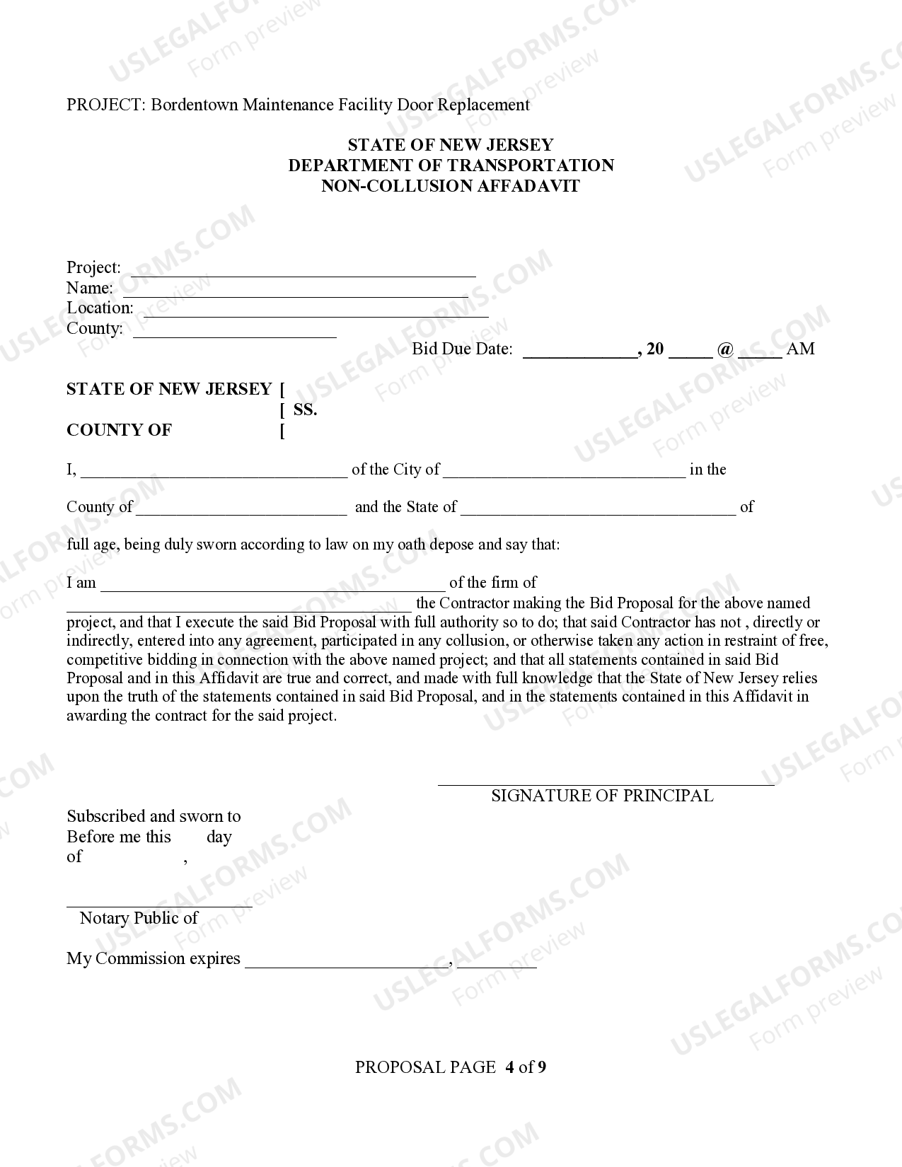 New Jersey Informal Bid Proposal Form | US Legal Forms