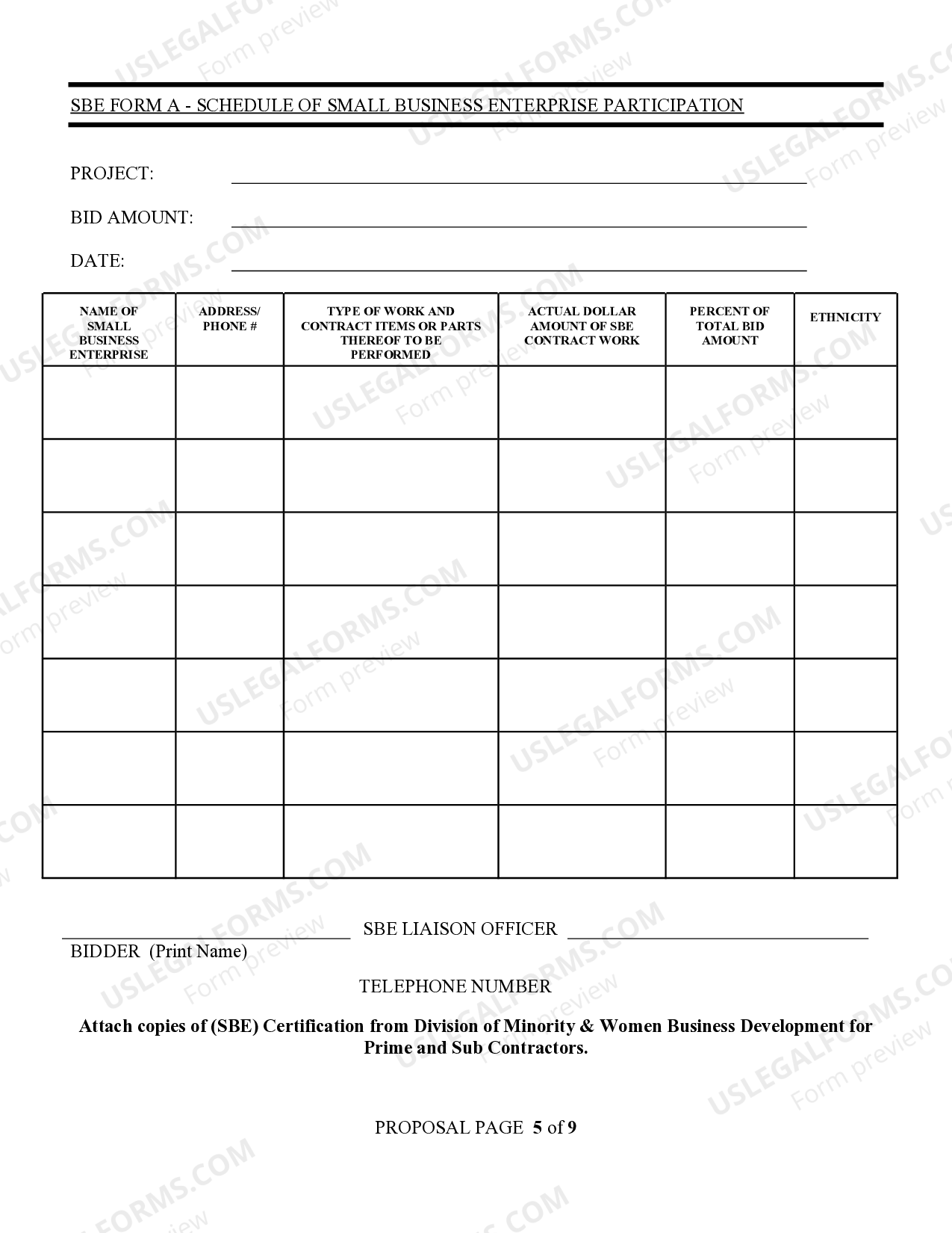 New Jersey Informal Bid Proposal Form | US Legal Forms