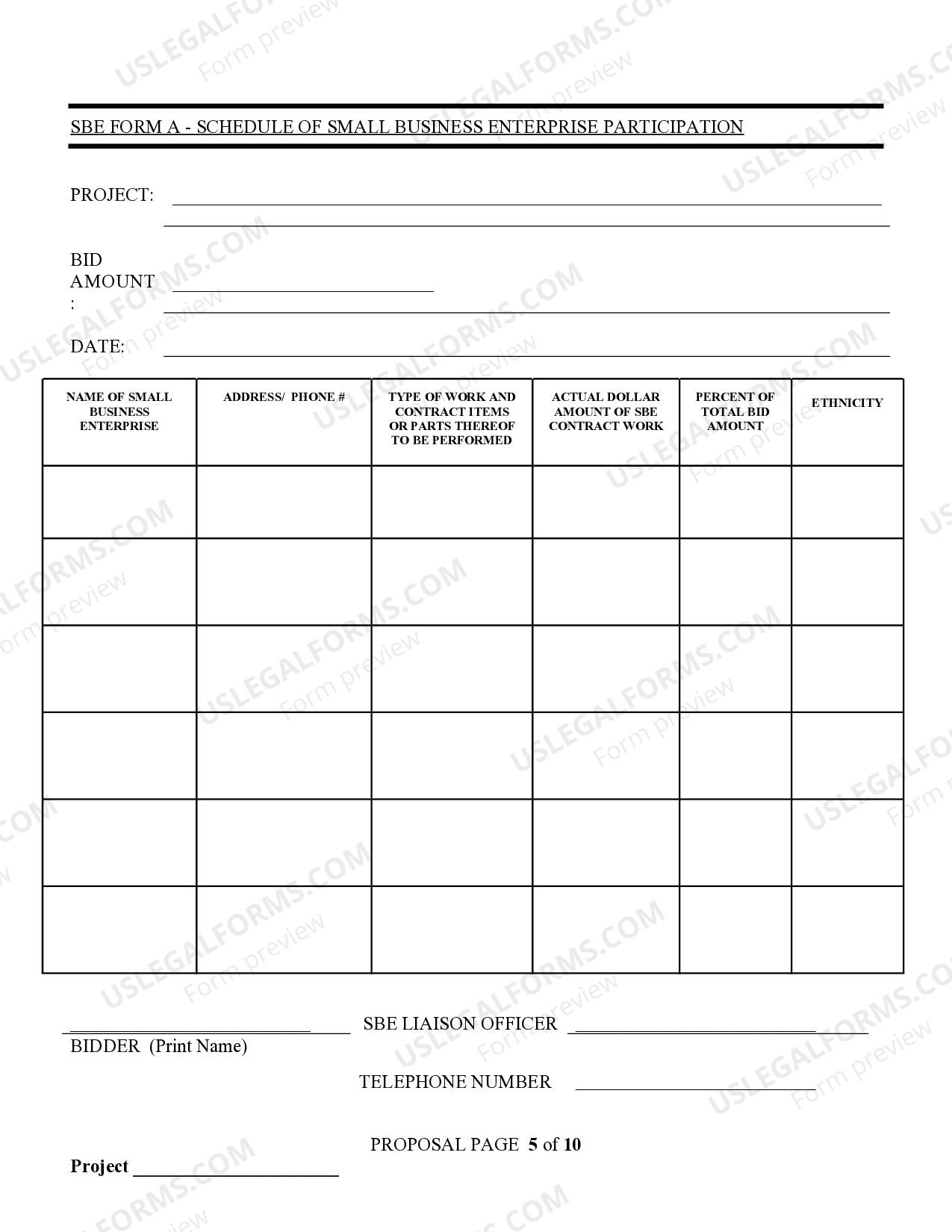 New Jersey Informal Bid Proposal Form | US Legal Forms