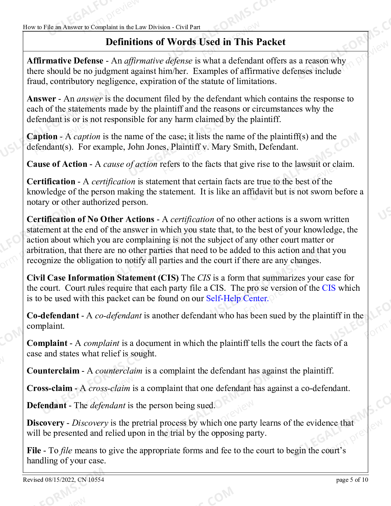 How To File An Answer To A Complaint In The Superior Court Of New ...