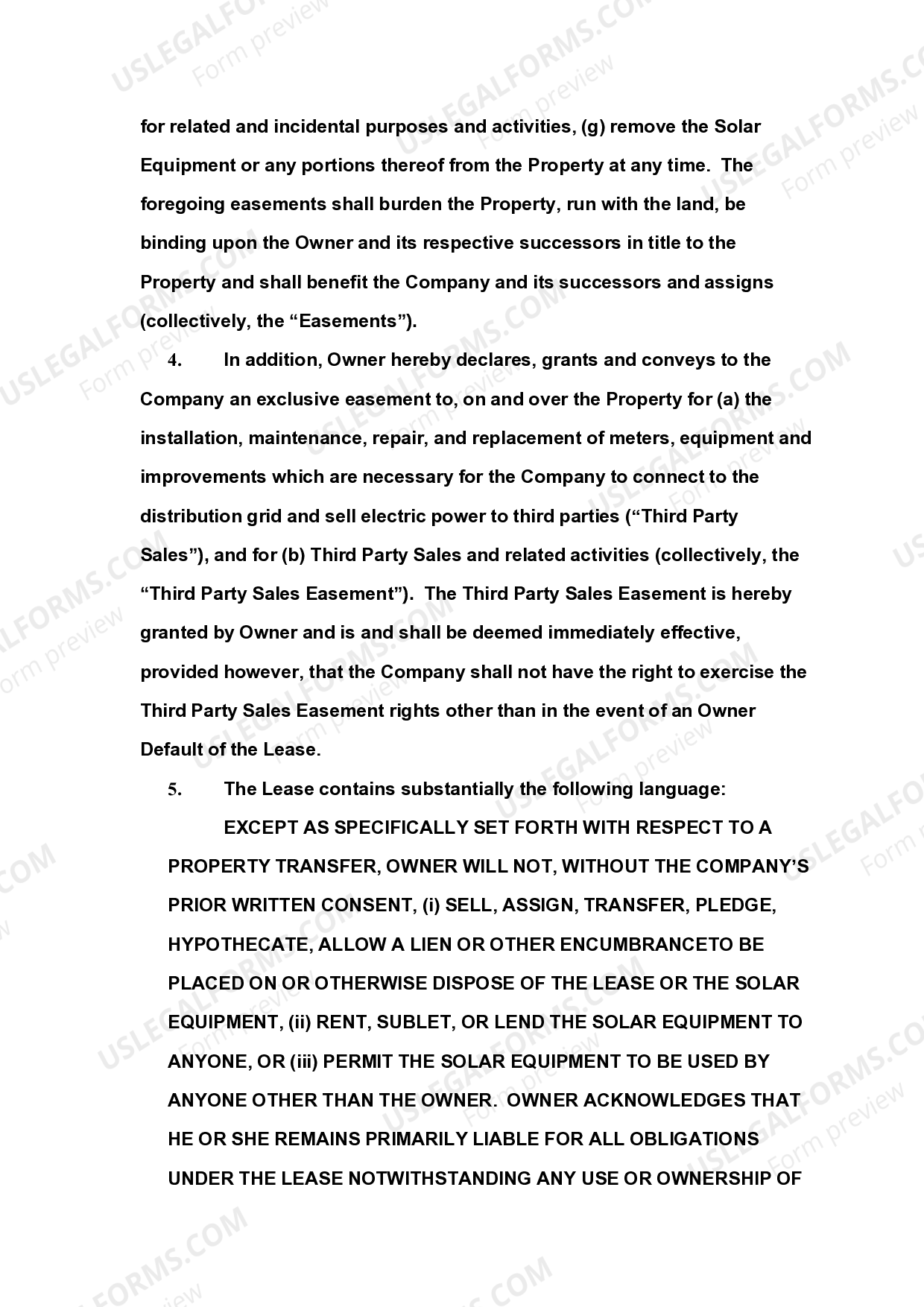 New Jersey Grant of Easements and Memorandum of Solar Equipment Lease ...