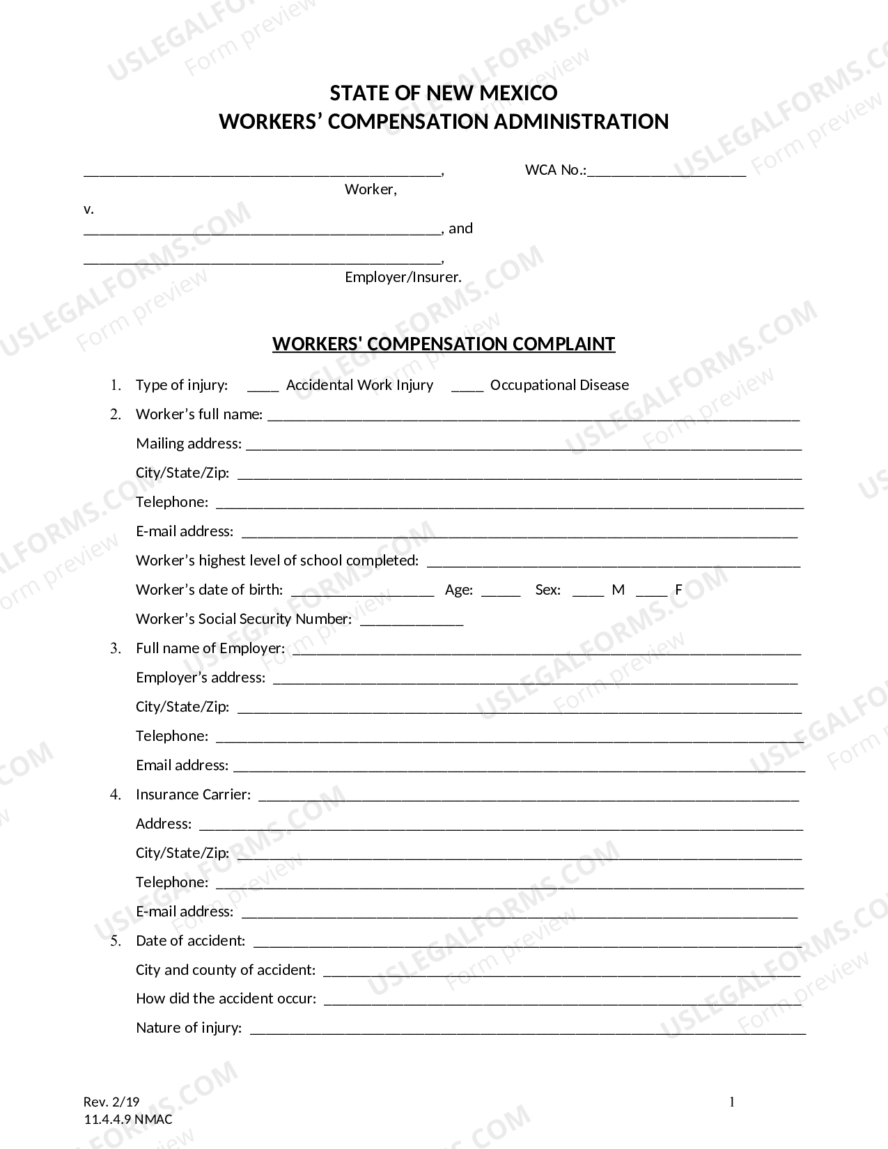 New Mexico Summons for Workers Compensation Complaint | US Legal Forms
