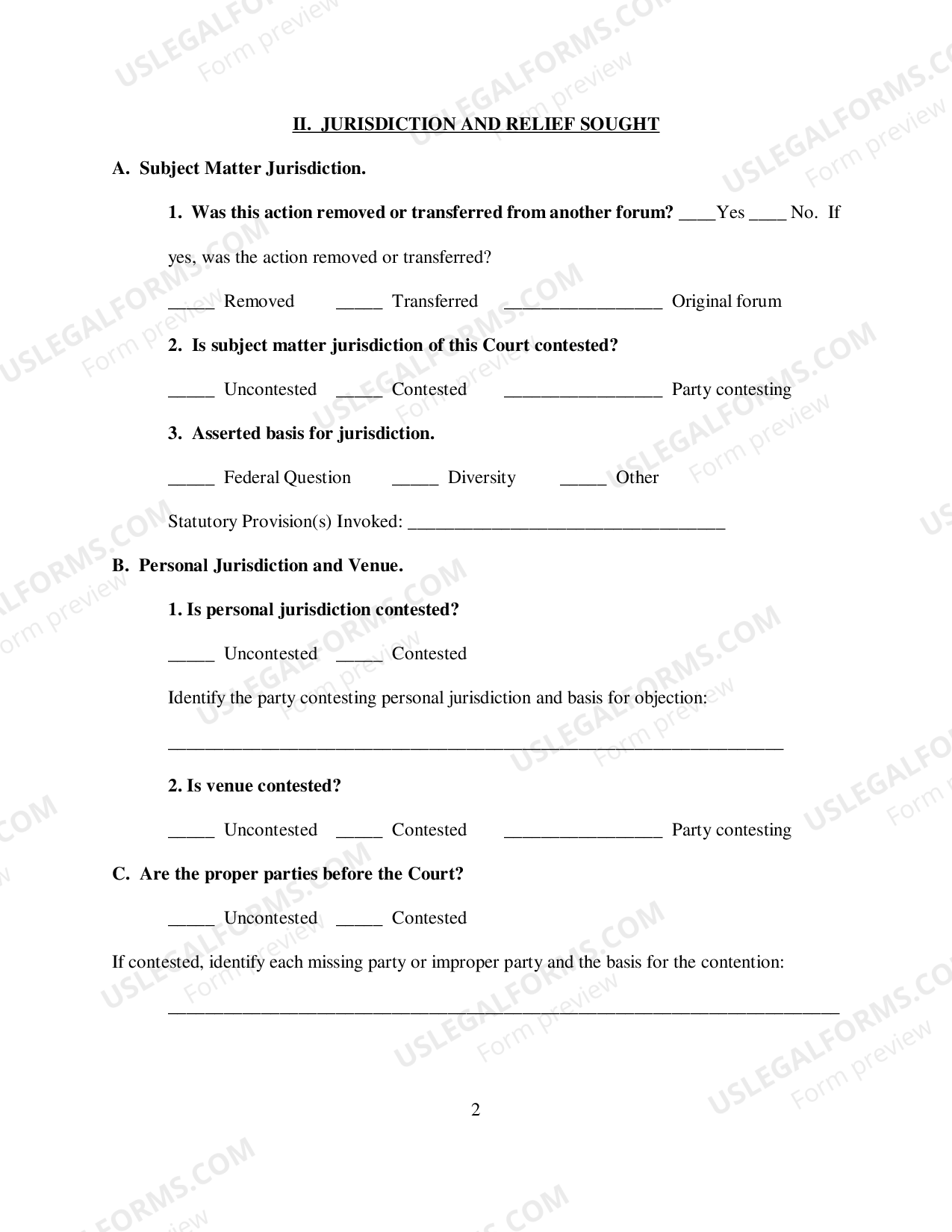 Pretrial Order Sample For Divorce | US Legal Forms