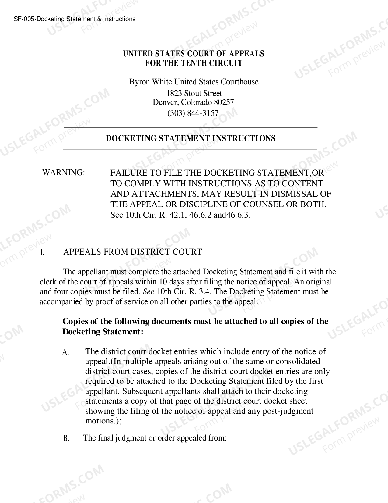 New Mexico Docketing Statement Instructions | US Legal Forms