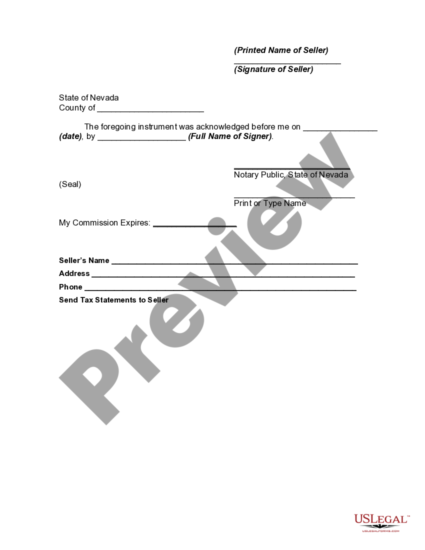 Clark Nevada Notice Of Cancellation Of Contract For Deed Notice Of