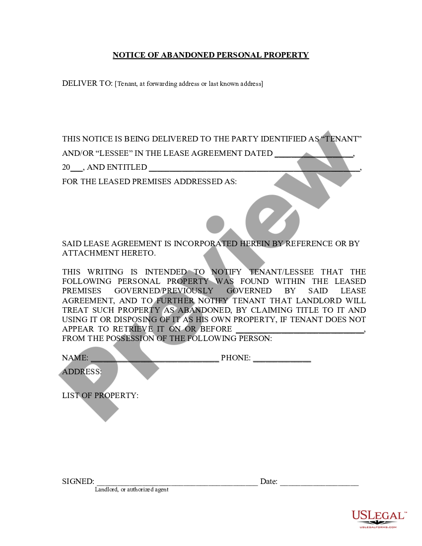 Las Vegas Nevada Letter From Landlord To Tenant As Notice Of Abandoned