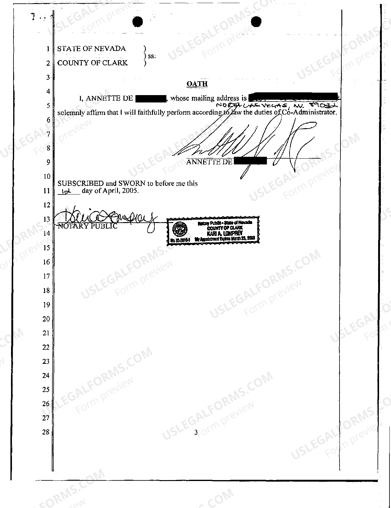 Nevada Letters of Co-Administration with Will Annexed | US Legal Forms
