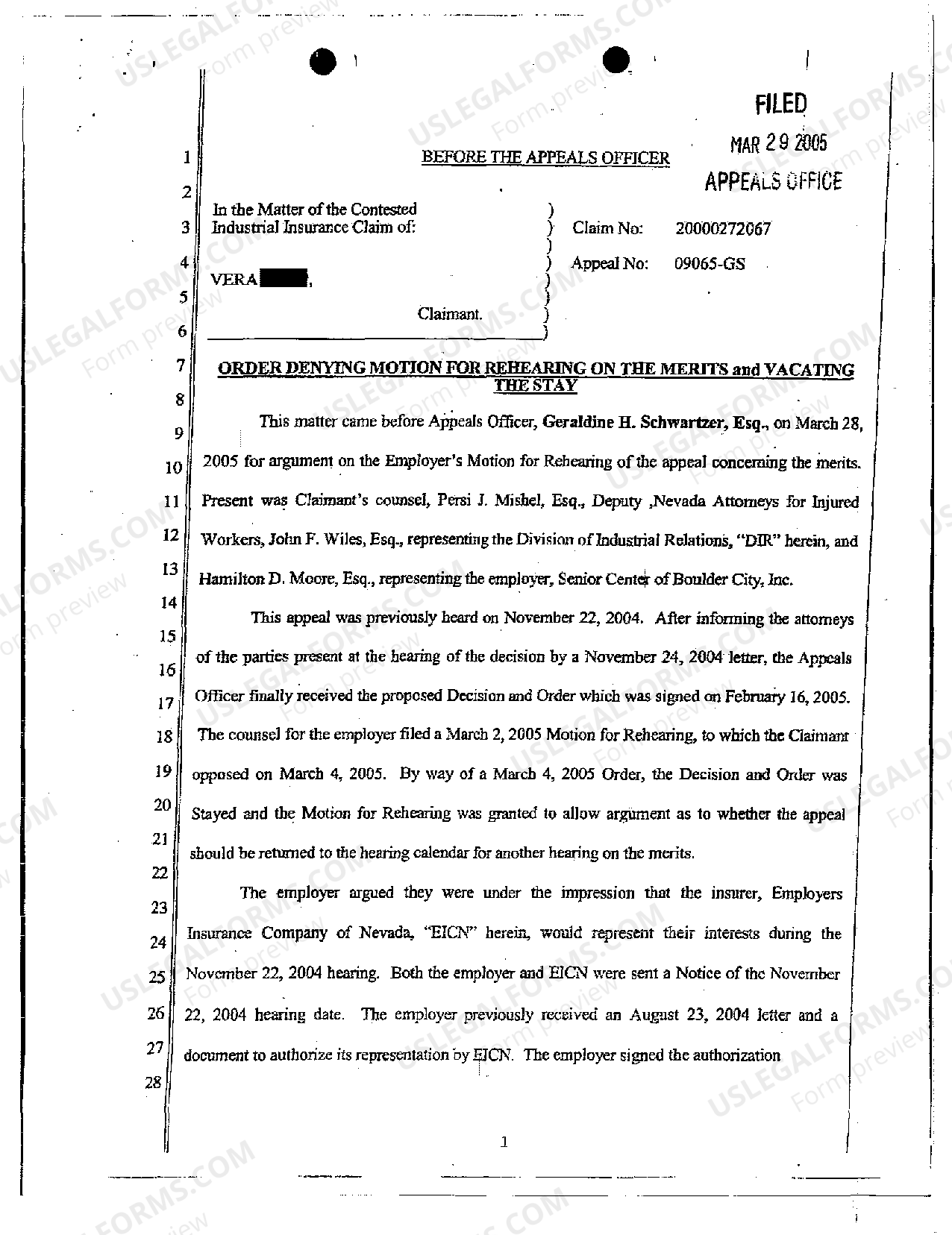 Nevada Petition for Judicial Review of an Order Denying Motion for Rehearing on the Merits ...