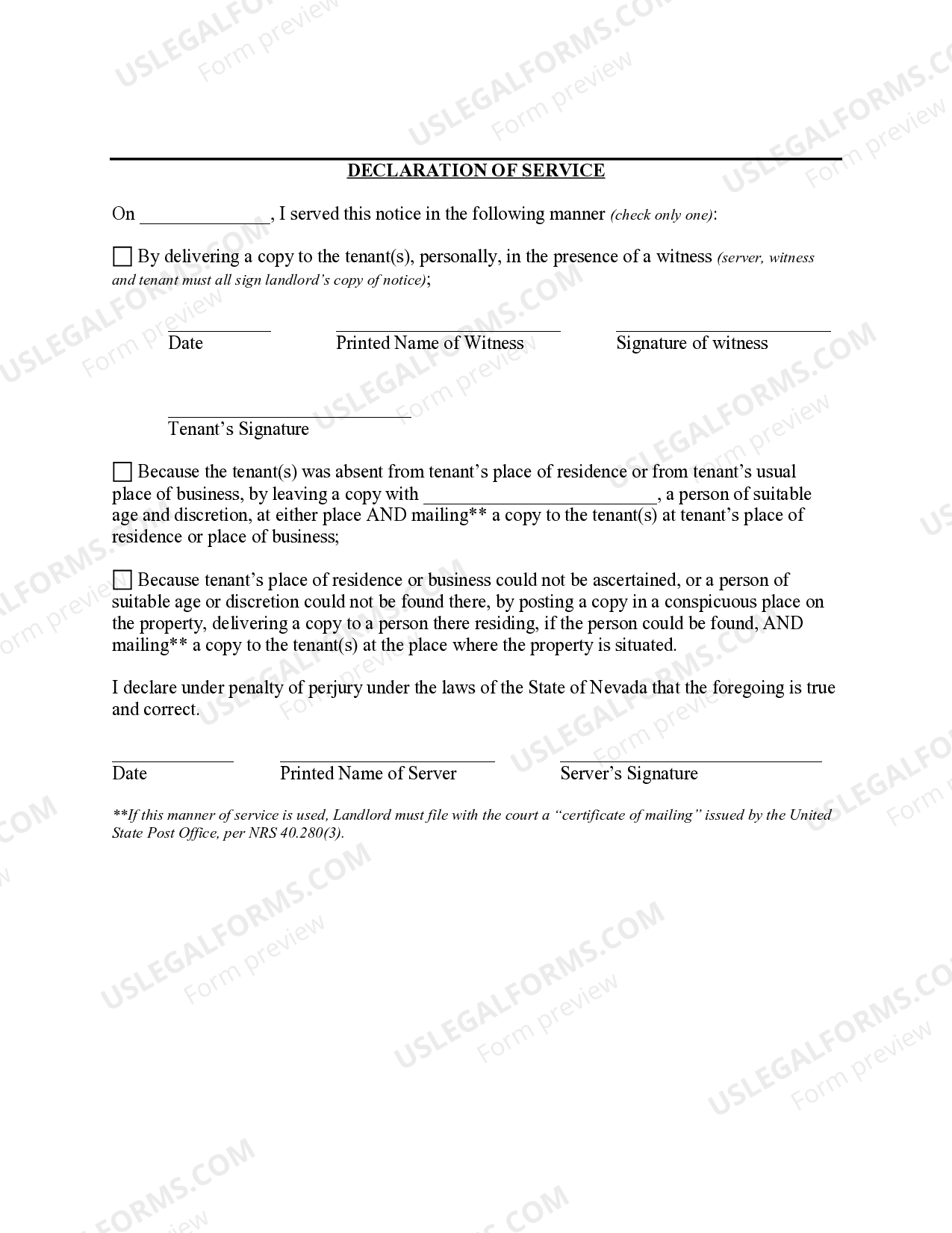 Nevada Five (5) Day Notice to Pay or Quit | US Legal Forms