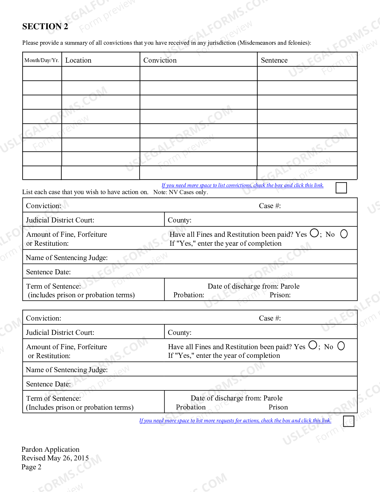 Nevada Application for Pardon | US Legal Forms