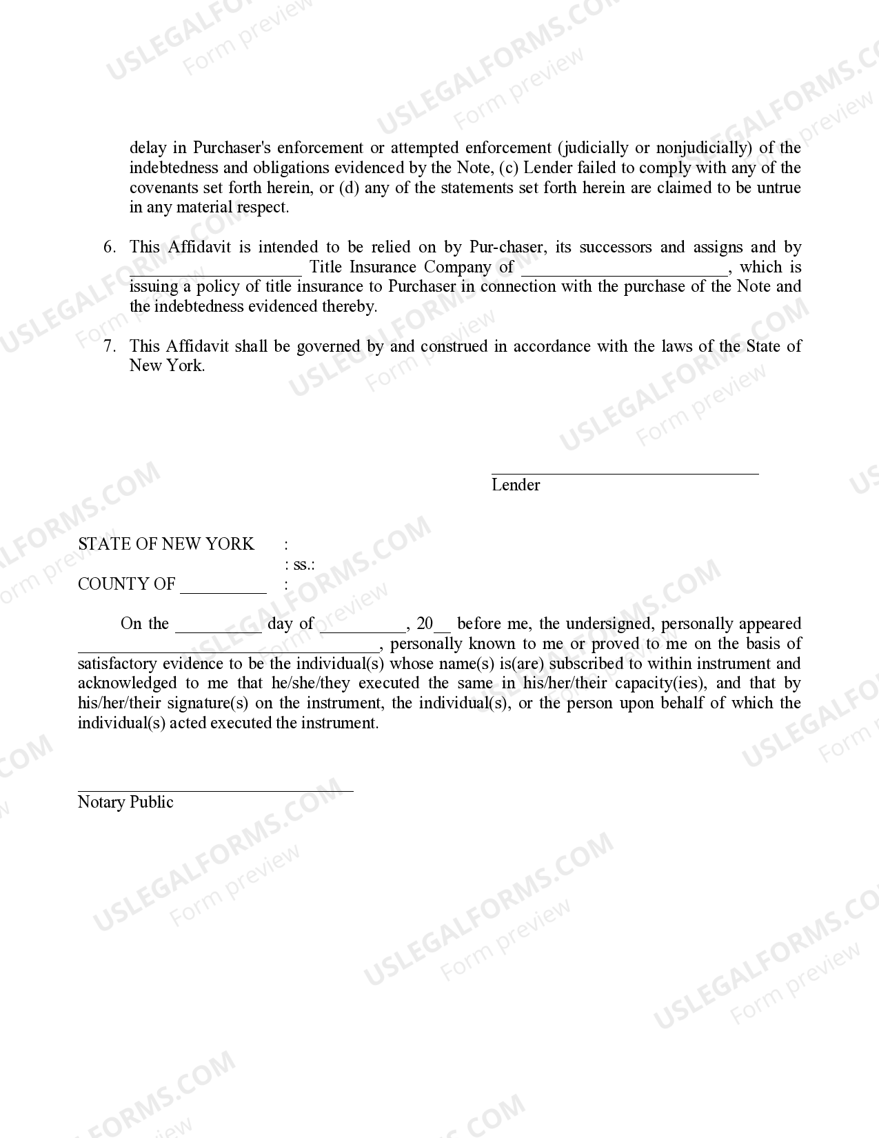 New York Affidavit of Lost Note | US Legal Forms