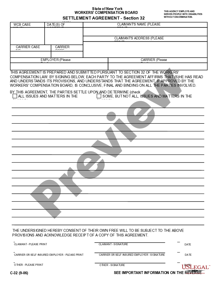 New York Settlement Agreement Section 32 Wcl How Long Does A Section 32 Settlement Take Us