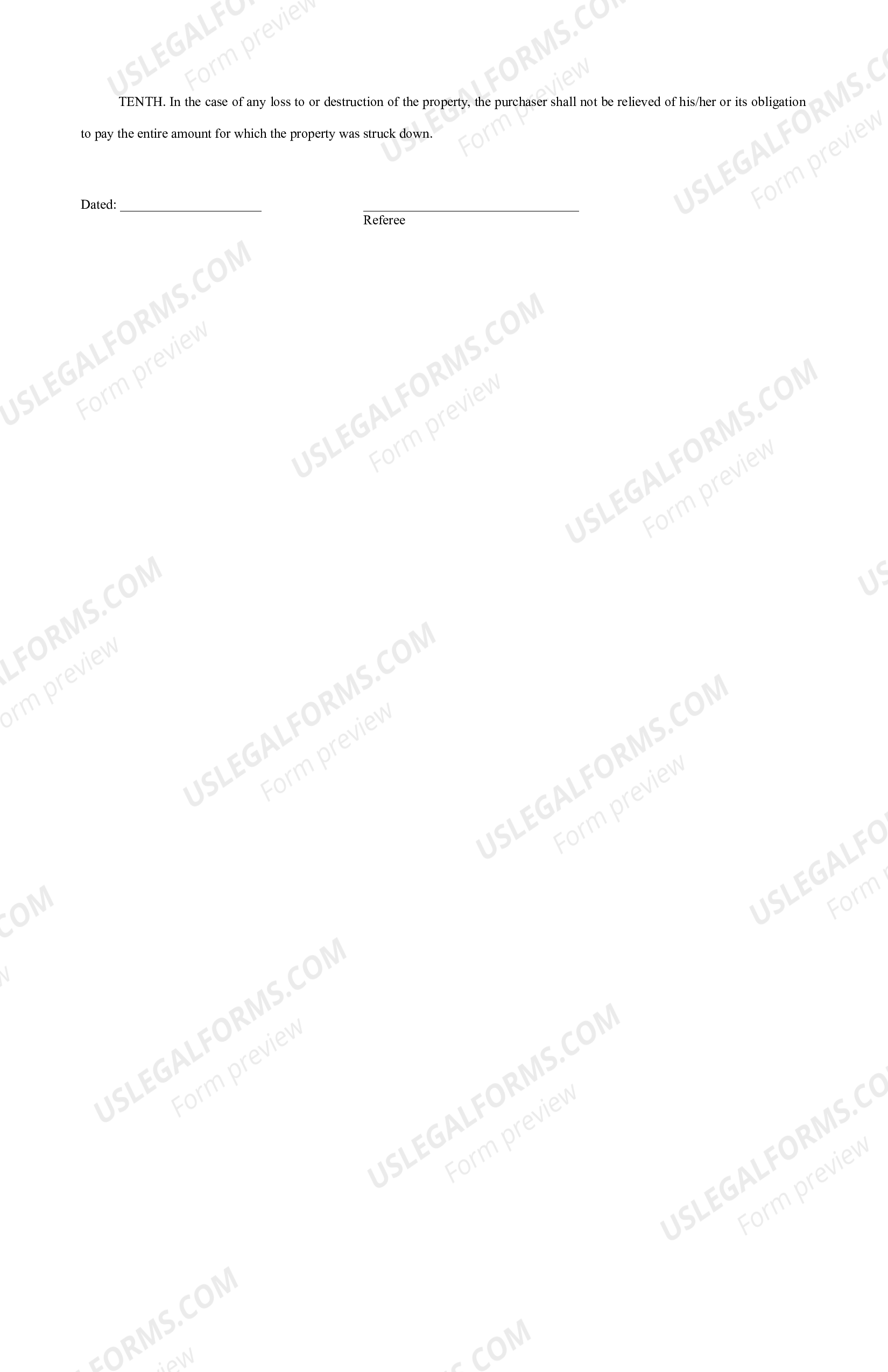 New York Notice of Judgment of Partition Sale - Ny Notice Judgment | US ...