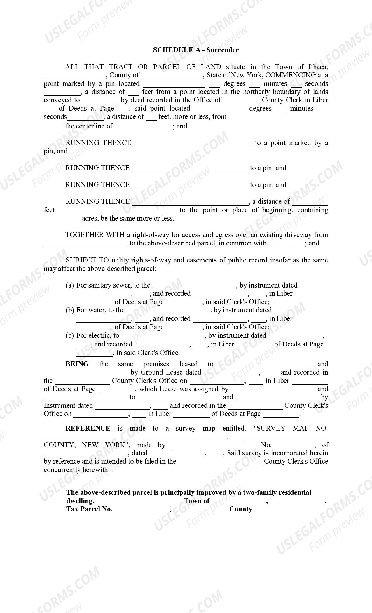 New York Surrender of Lease and Consent to Conveyance of Improvements ...