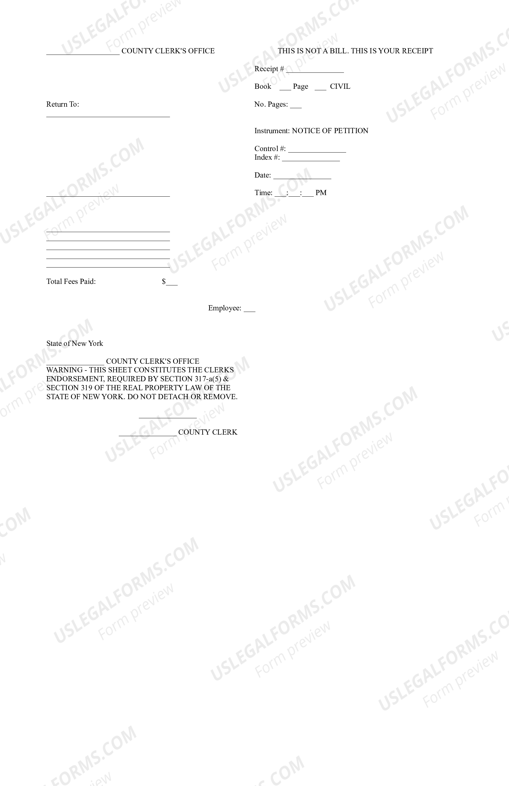 New York Notice of Petition for Condemnation - New York Notice | US ...