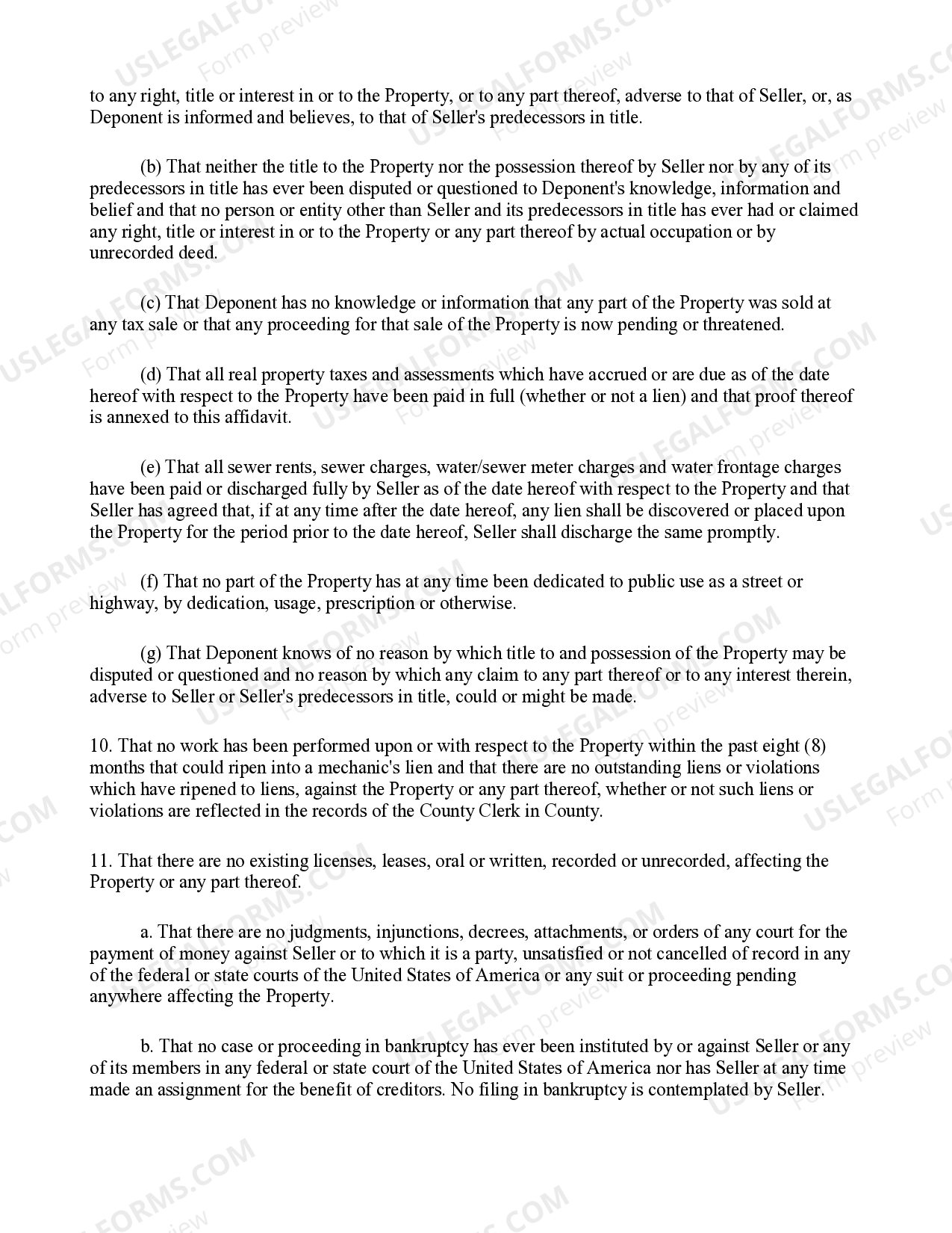 New York LLC Affidavit of Title | US Legal Forms