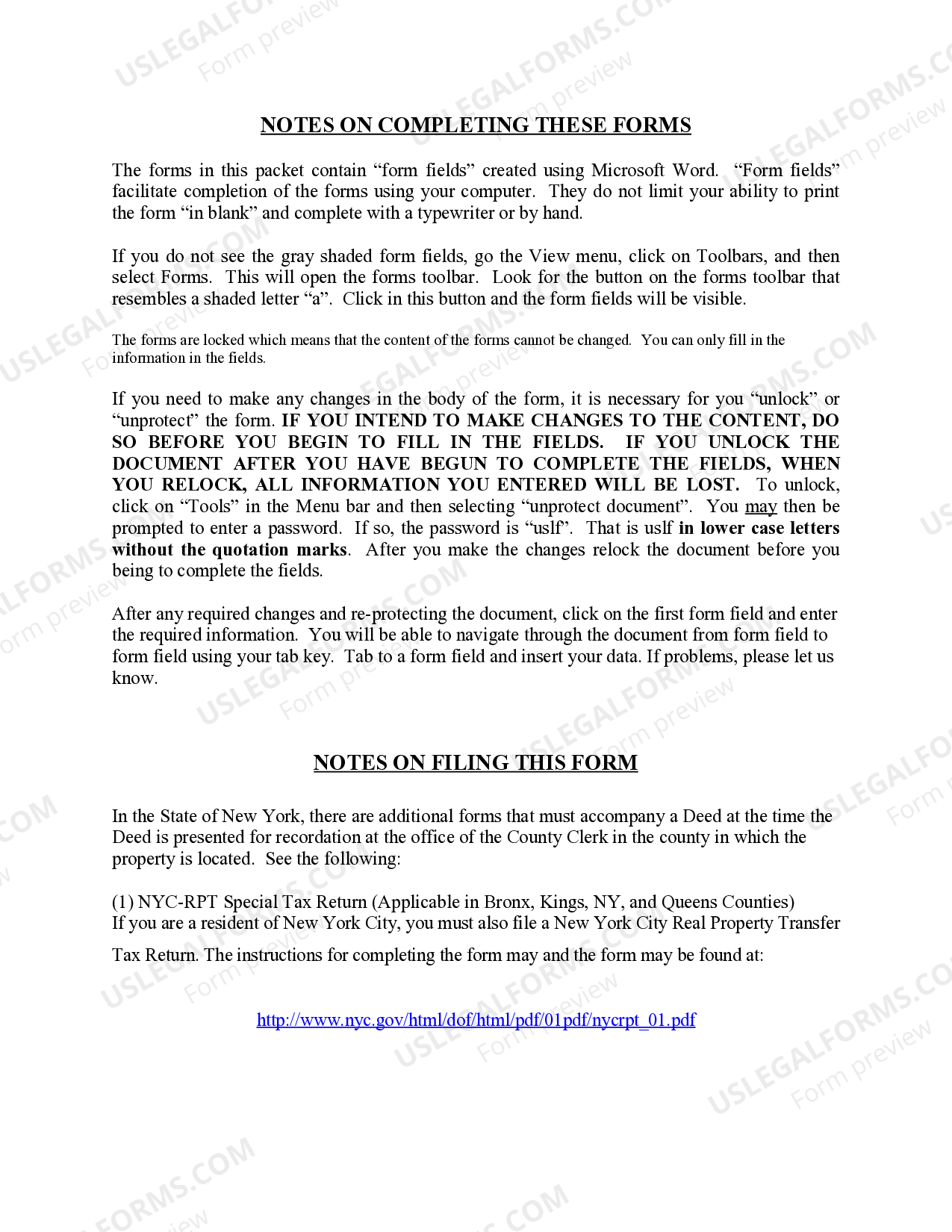 New York Fiduciary Deed for use by Executors, Trustees, Trustors ...