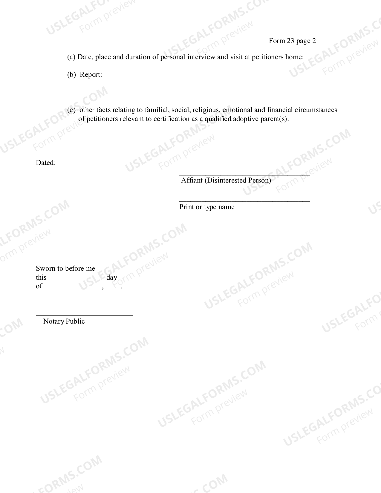 New York Affidavit and Report - Disinterested Person Certification ...