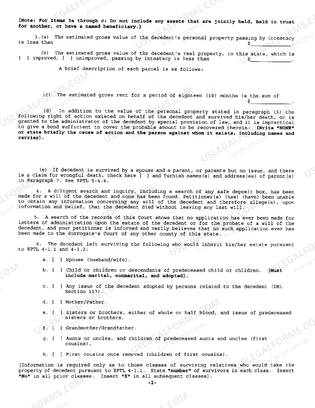 New York Petition for Letters | US Legal Forms