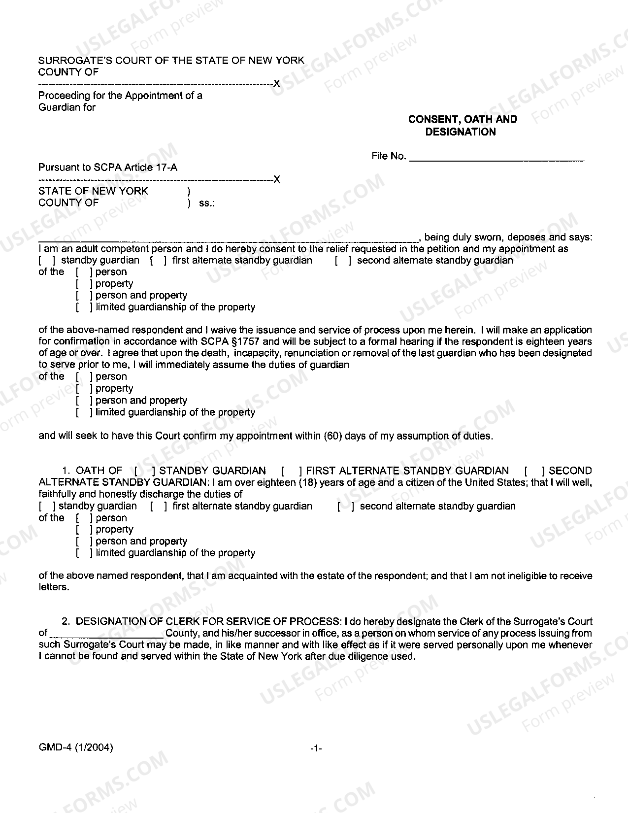 New York Consent Oath and Designation - Oath And Designation | US Legal ...