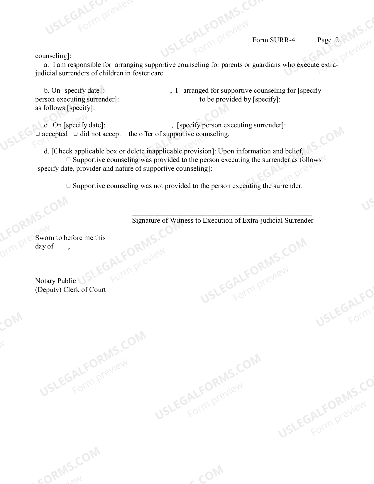 New York Affidavit of Authorized Agency Employee Witness to Execution ...