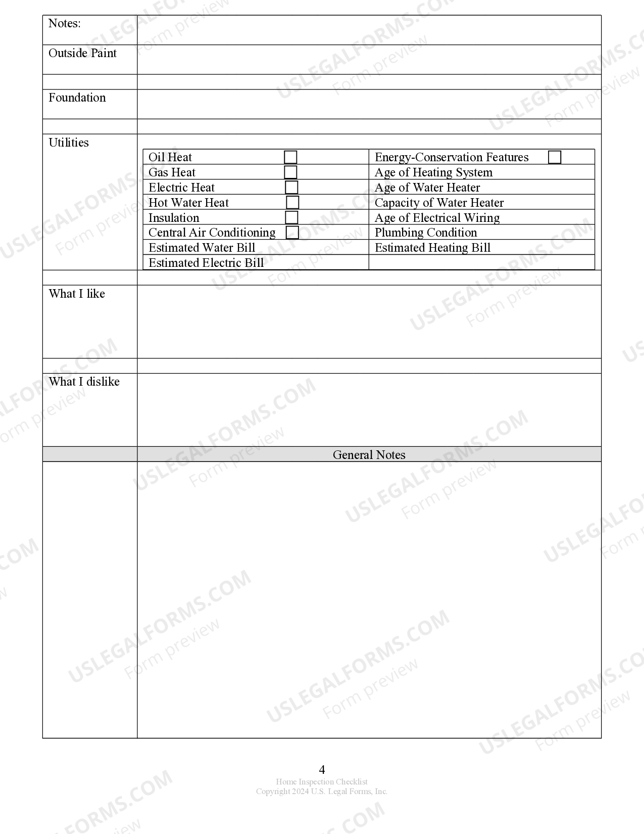 Ohio Buyer's Home Inspection Checklist - Home Inspection Checklist Form ...
