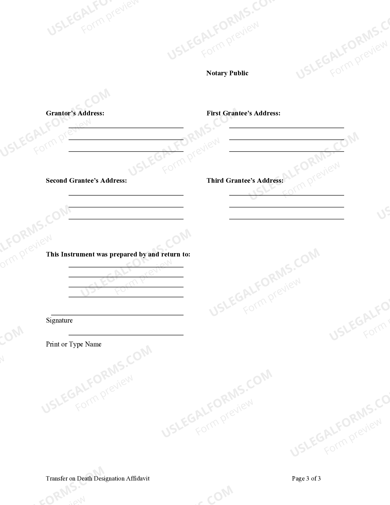 State Of Ohio Transfer On Death Designation Affidavit Form | US Legal Forms