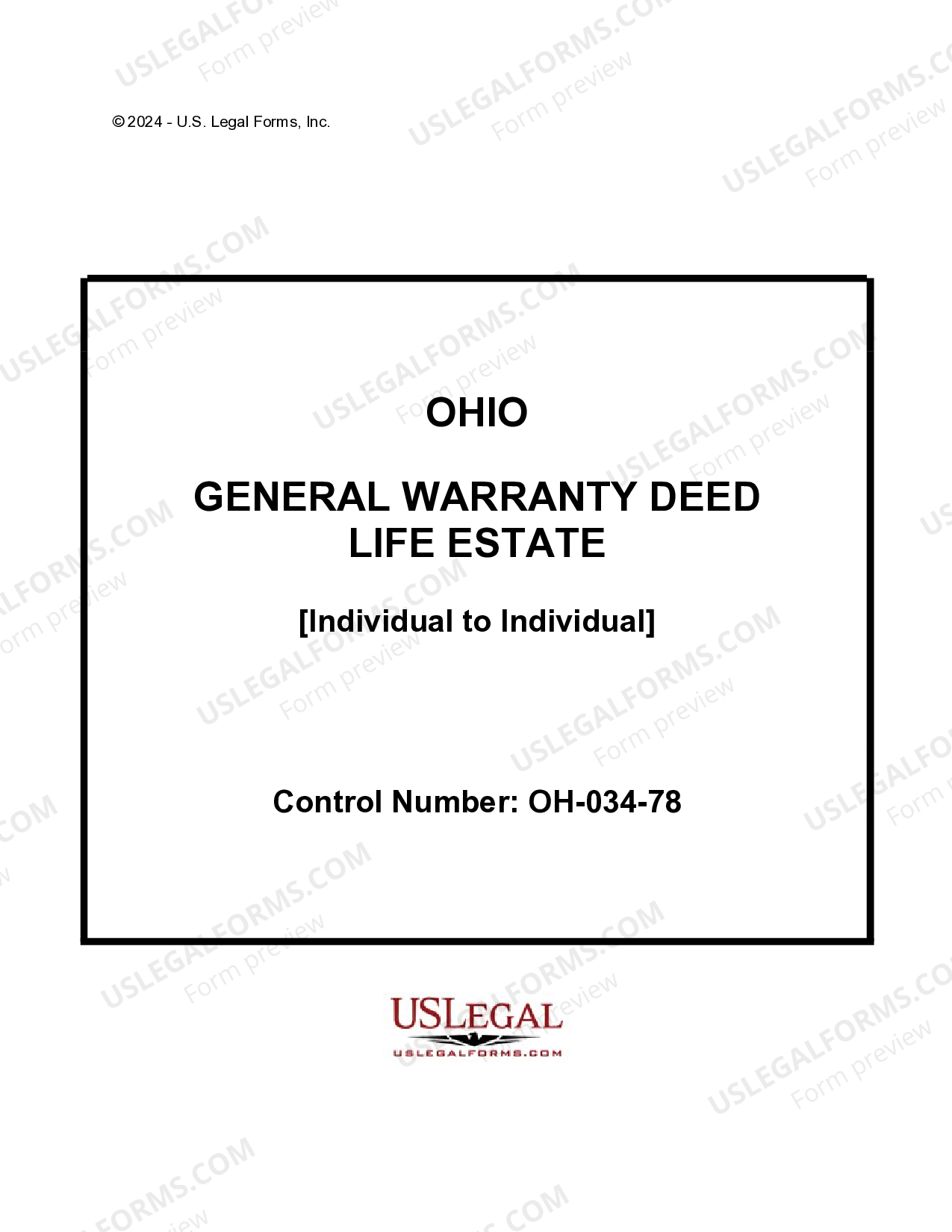 Ohio General Warranty Deed - Life Estate - Life Estate Deed Ohio | US ...