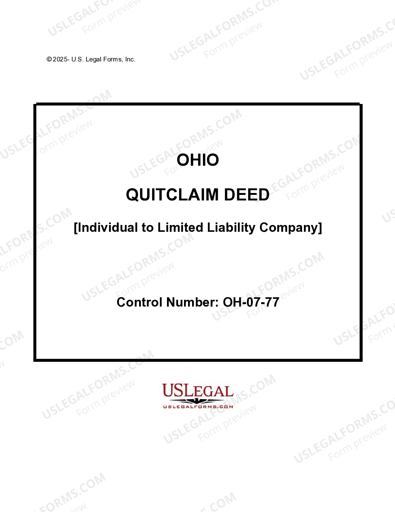 Ohio Quitclaim Deed from Individual to LLC - Ohio Quit Claim Deed | US ...