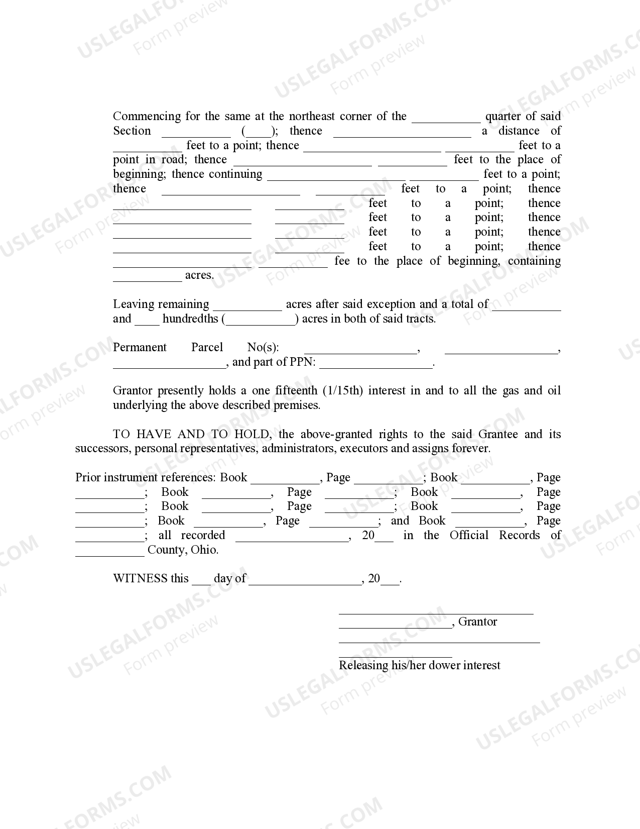 Ohio Assignment of Perpetual, Non-Executory Oil and Gas Royalty | US ...