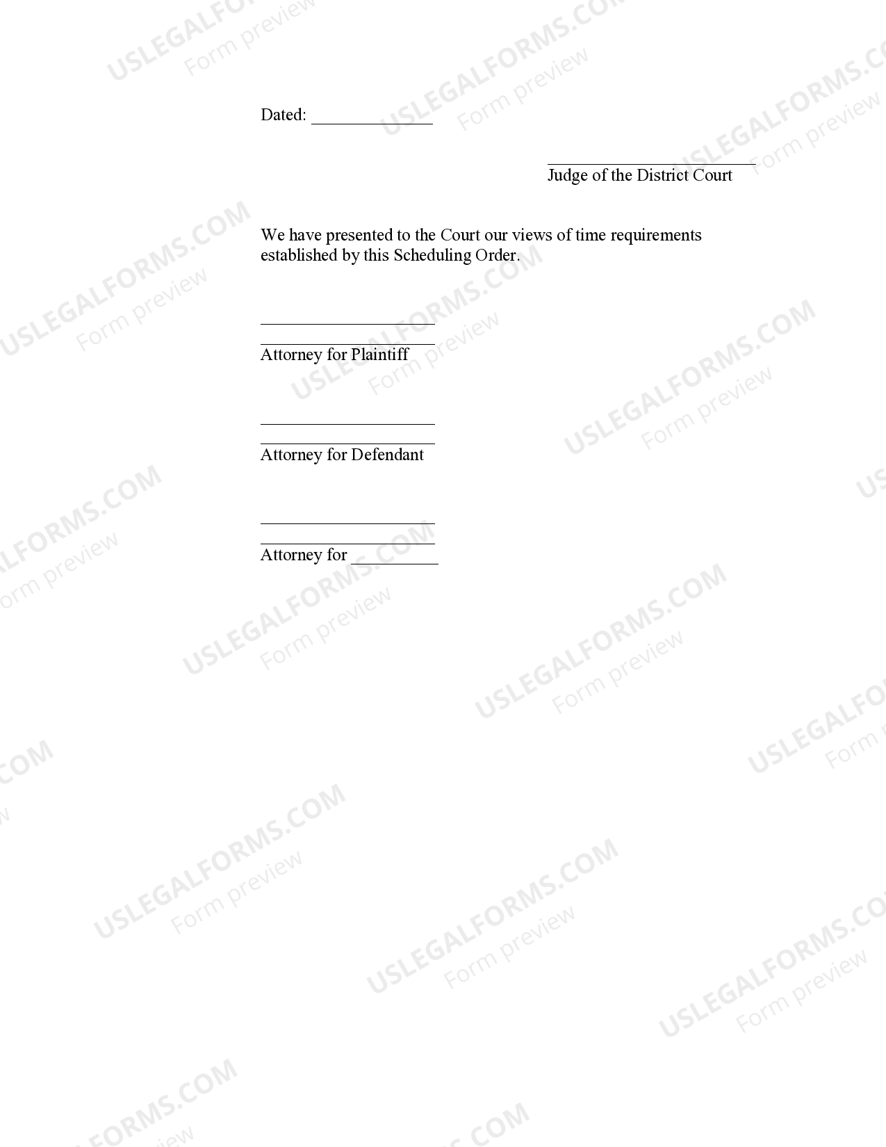 Oklahoma Pretrial Conference Orders - Pre Trial Order | US Legal Forms