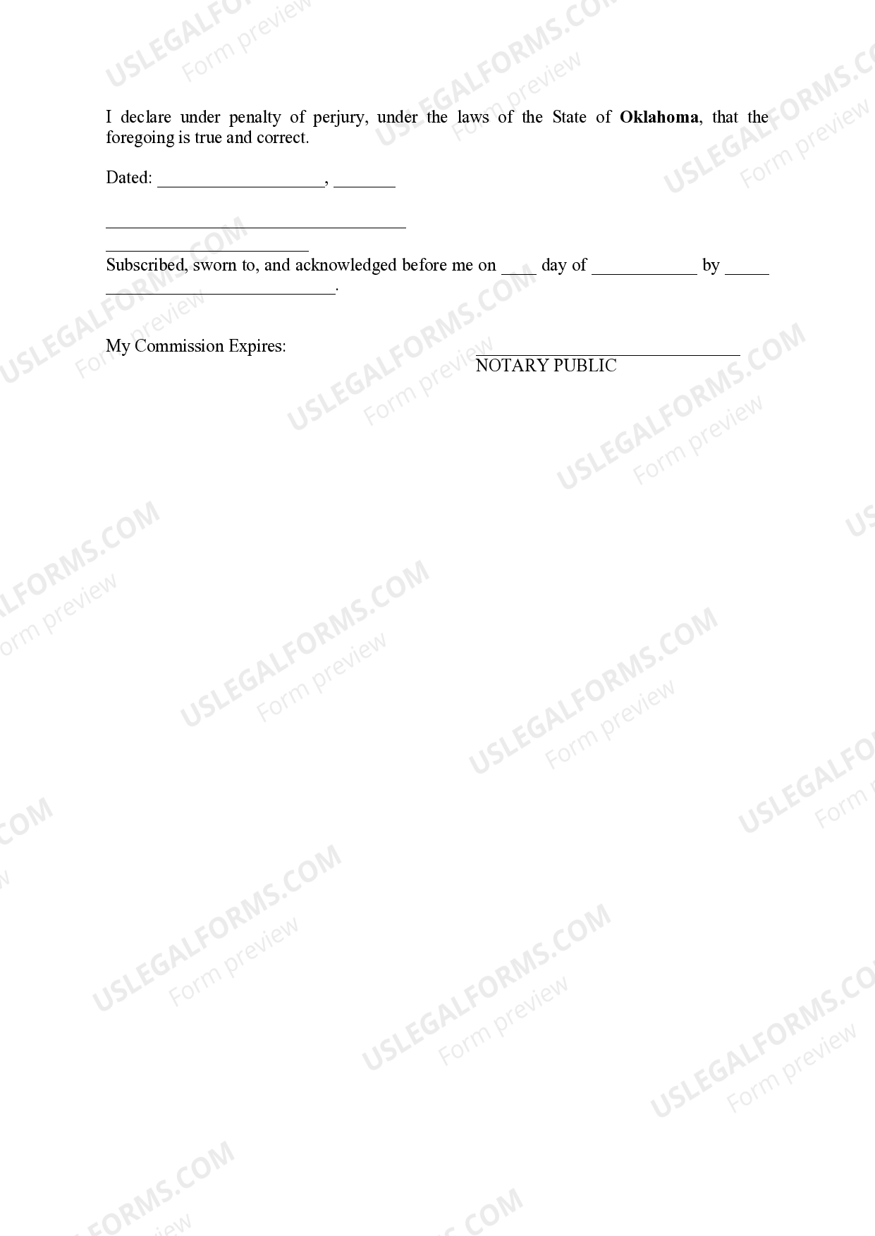 Oklahoma Affidavit of Surviving Trustee - Deceased Joint | US Legal Forms