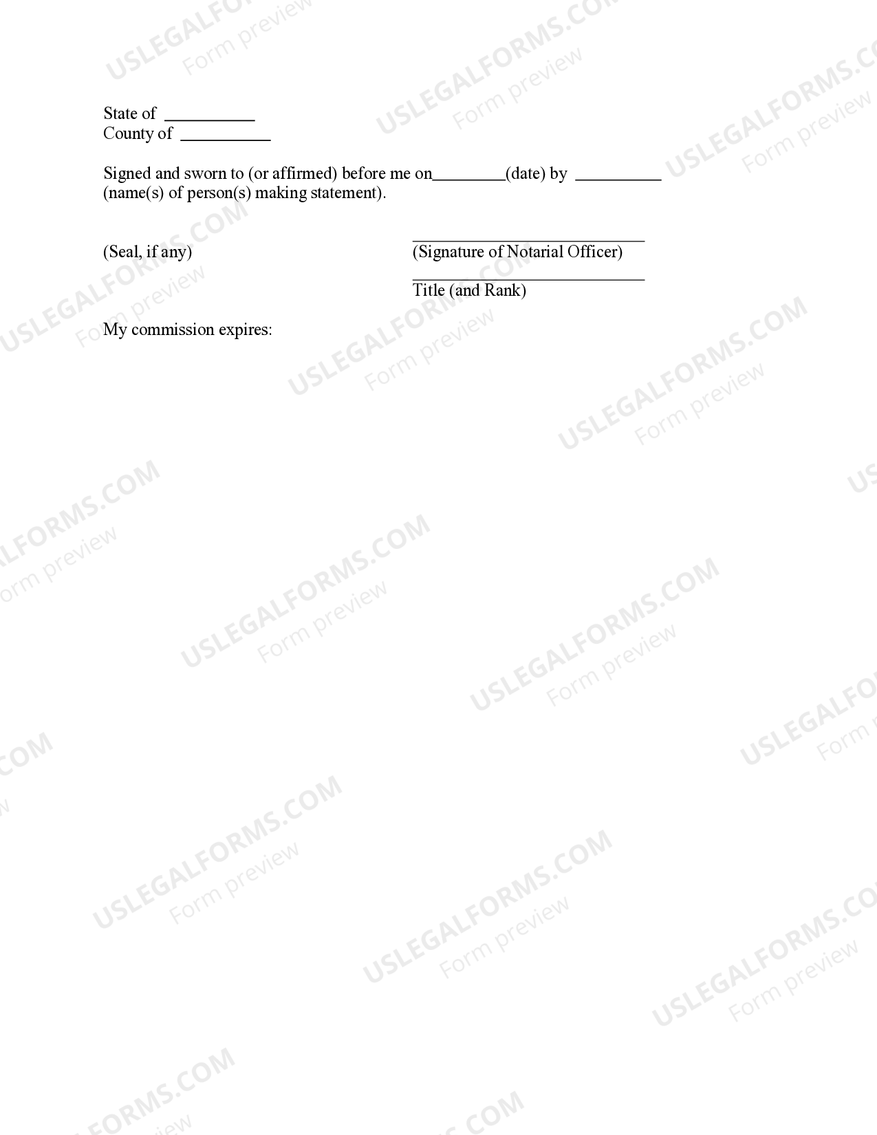 Oklahoma Acknowledgment for a verification upon oath or affirmation ...