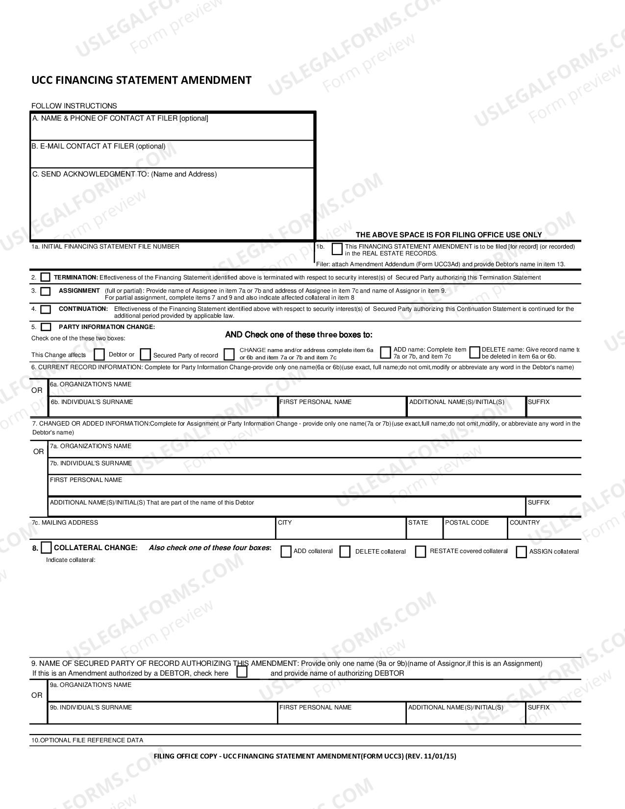 Oklahoma UCC3 Financing Statement Amendment | US Legal Forms