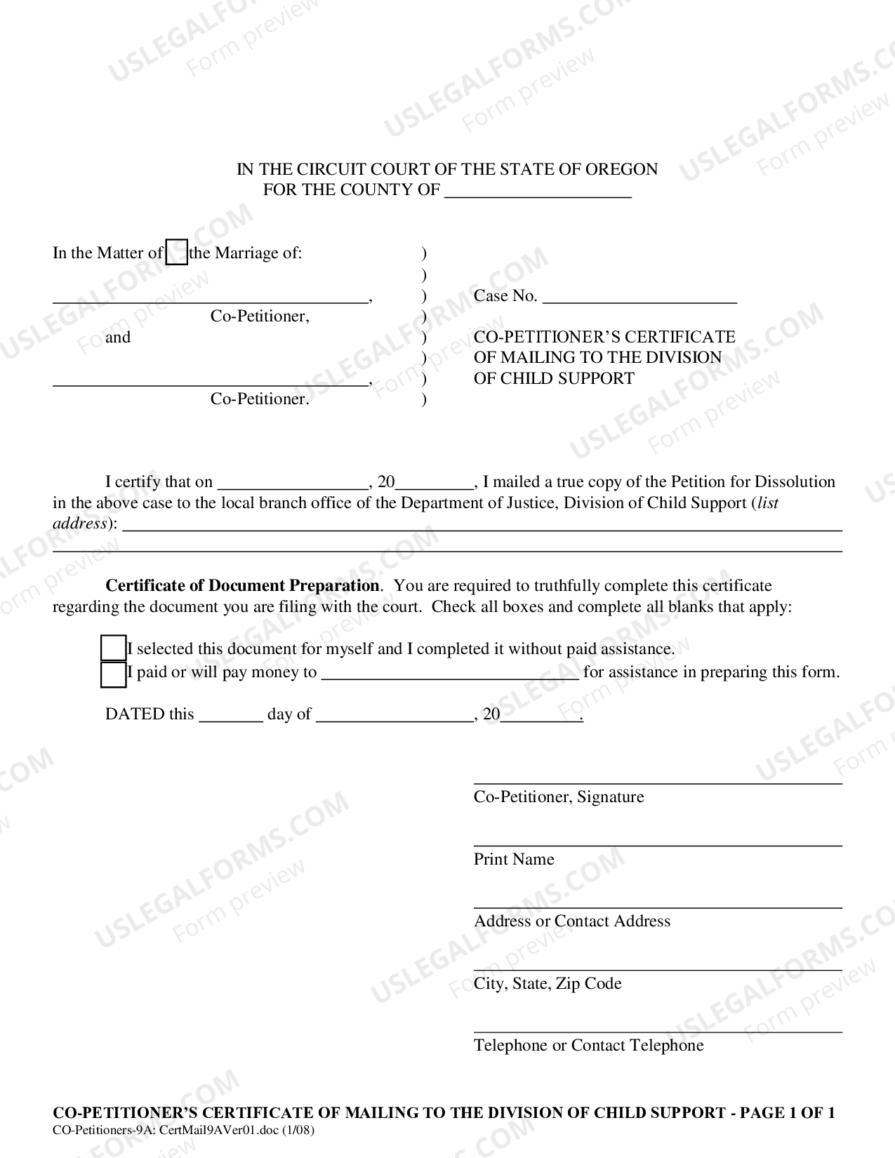 Oregon Co - Oregon Certificate Order | US Legal Forms