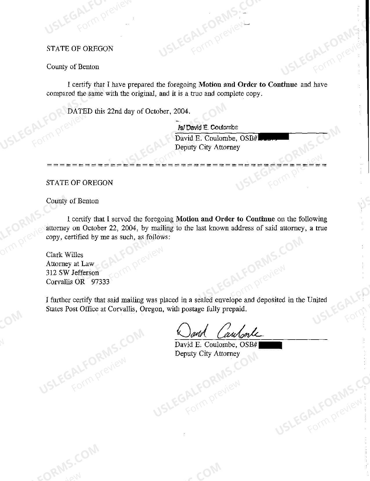 Oregon Motion and Order to Continue Trial | US Legal Forms