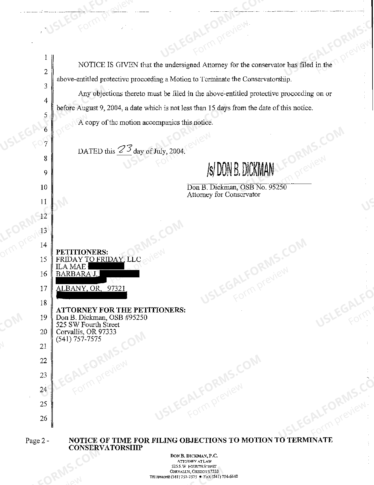 Terminate A Conservatorship Forever | US Legal Forms