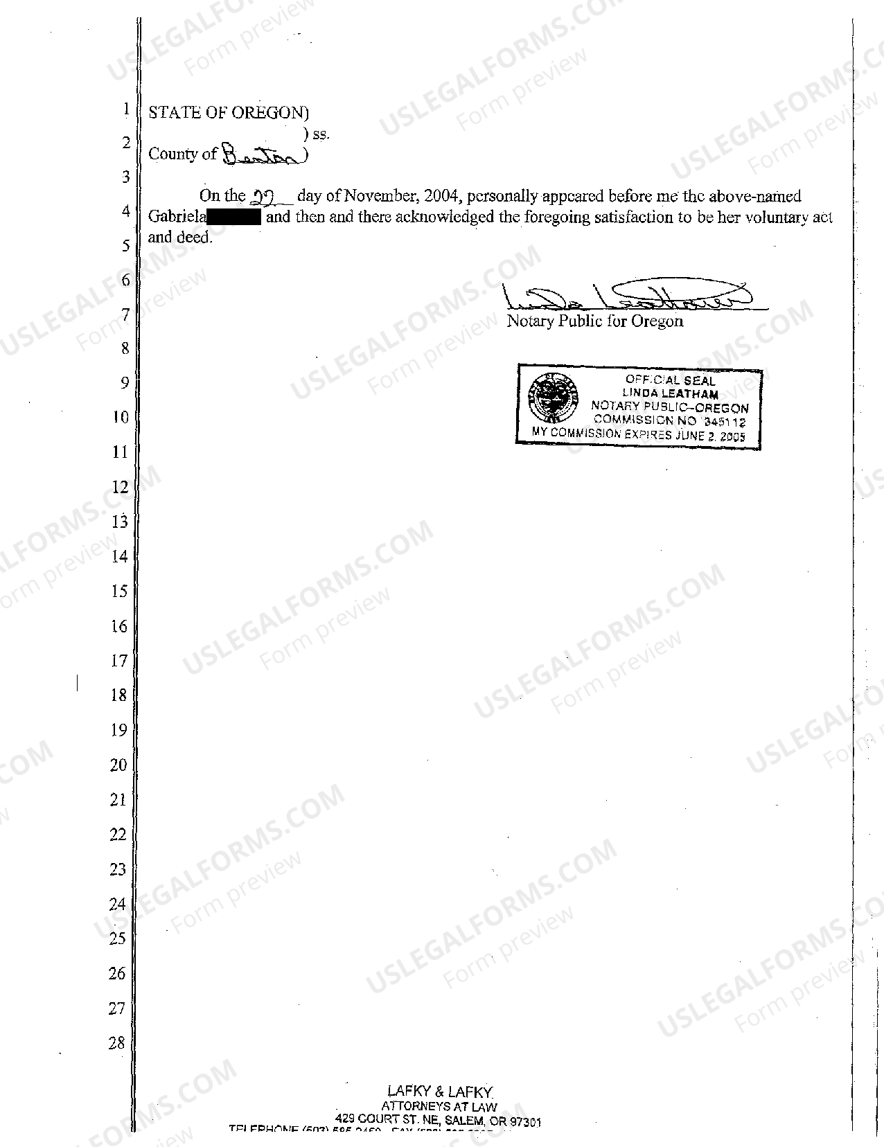 Oregon Acknowledgment of Satisfaction | US Legal Forms