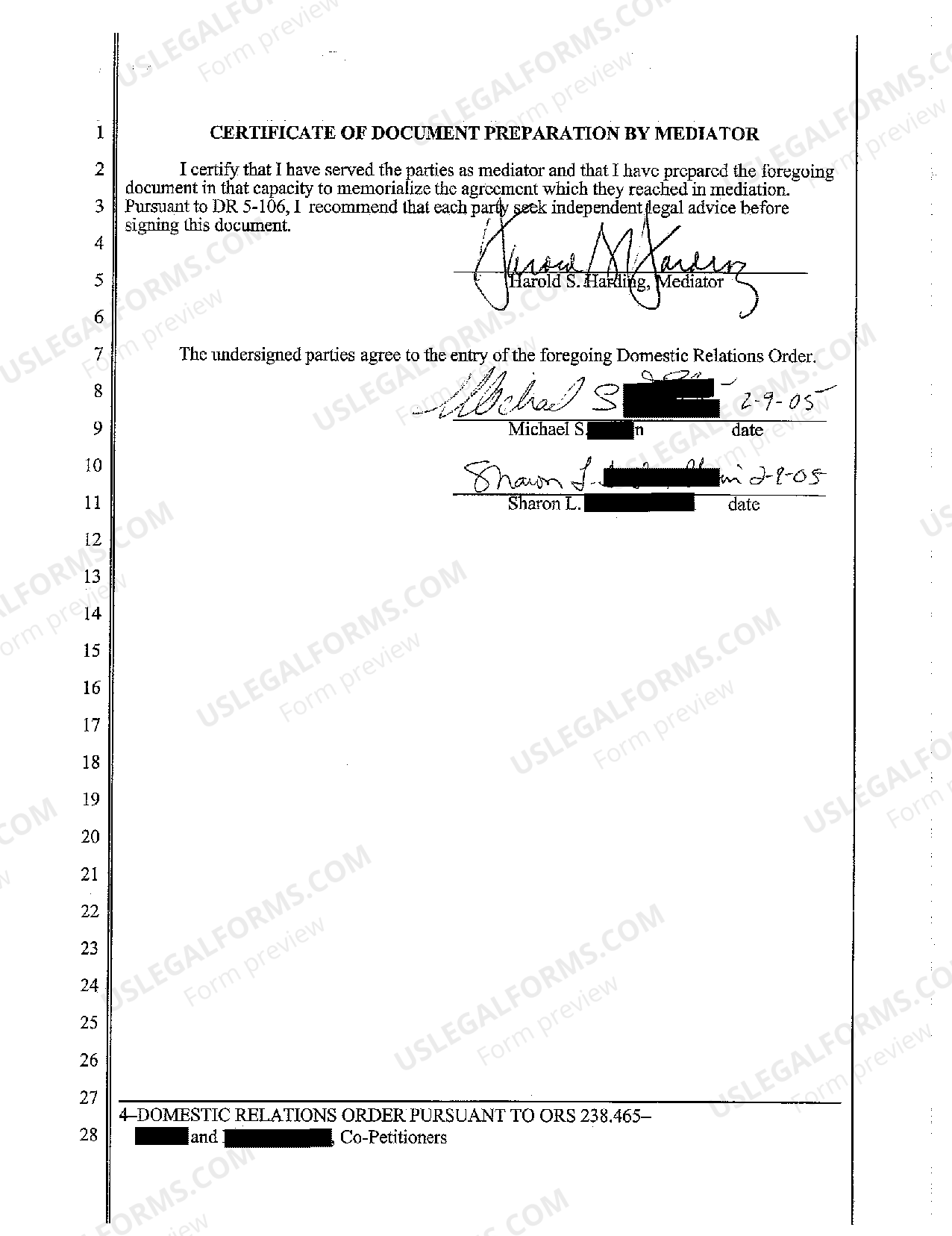 Oregon Domestic Relations Order Dividing Husband's PERS Account ...