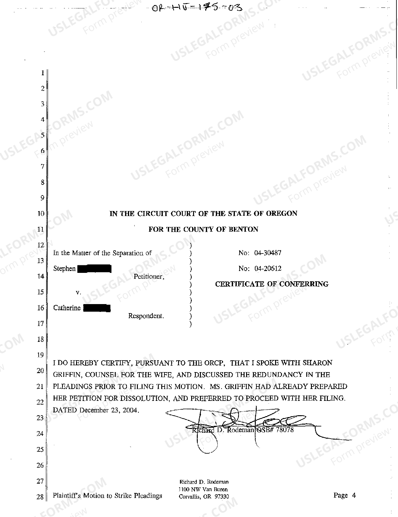 Oregon Certificate of Conferring | US Legal Forms