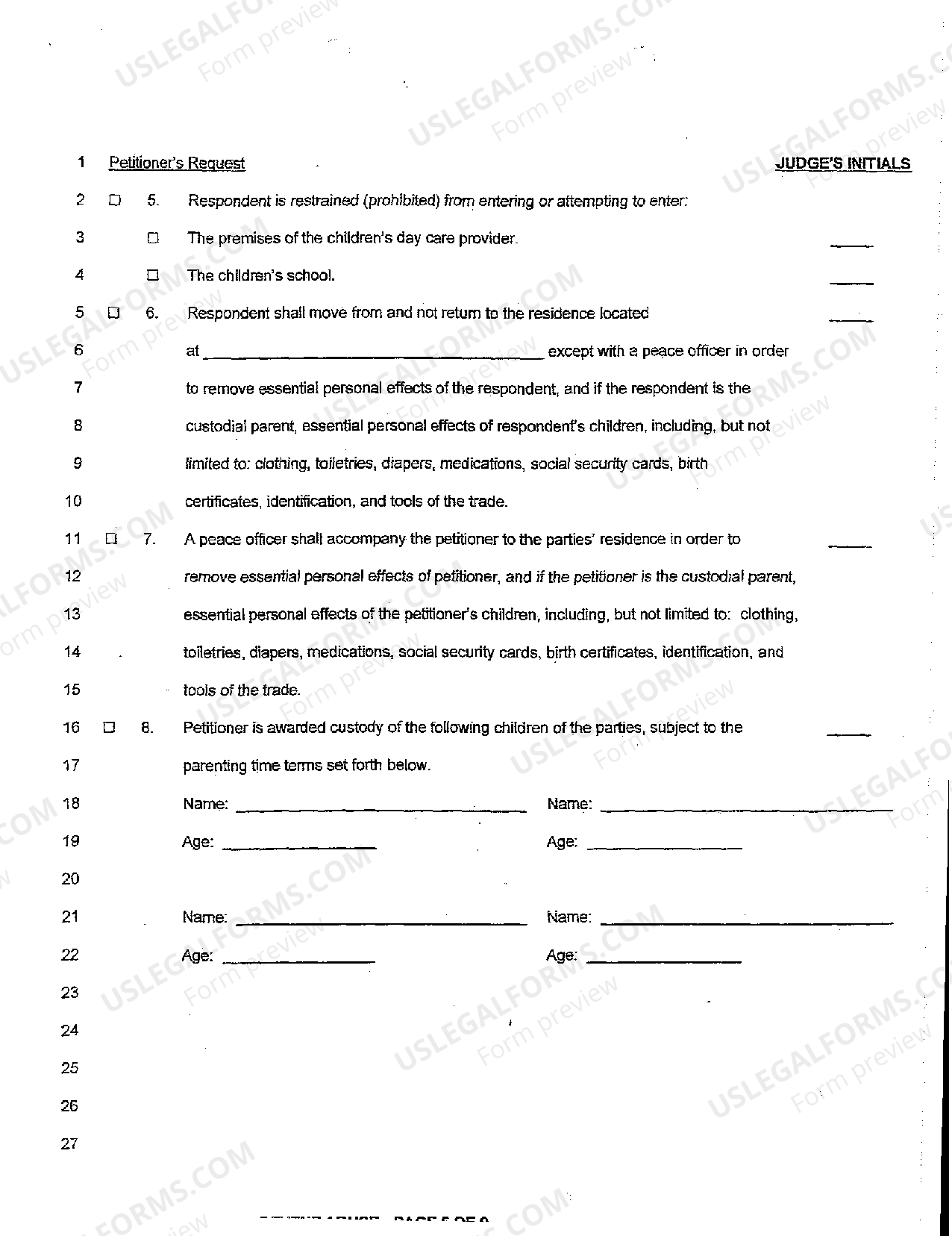 Oregon Restraining Order to Prevent Abuse | US Legal Forms