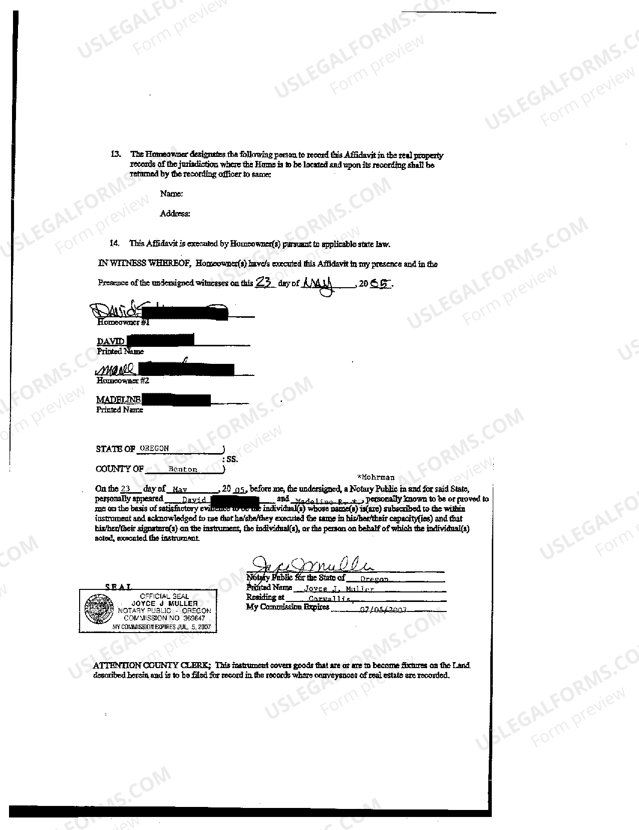 Affidavit Of Affixture Manufactured Home With Your | US Legal Forms