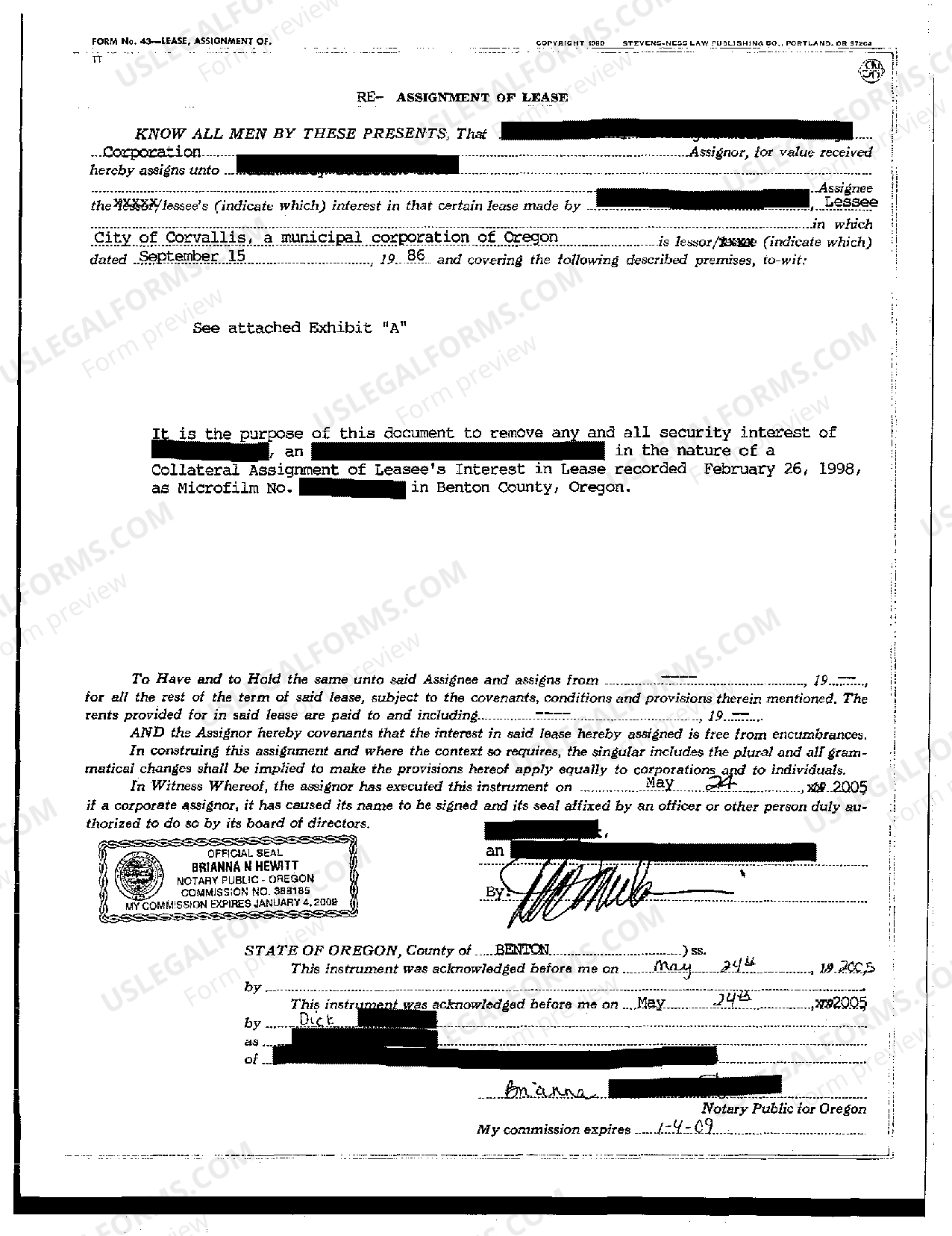 Portland Oregon Reassignment of Lease | US Legal Forms