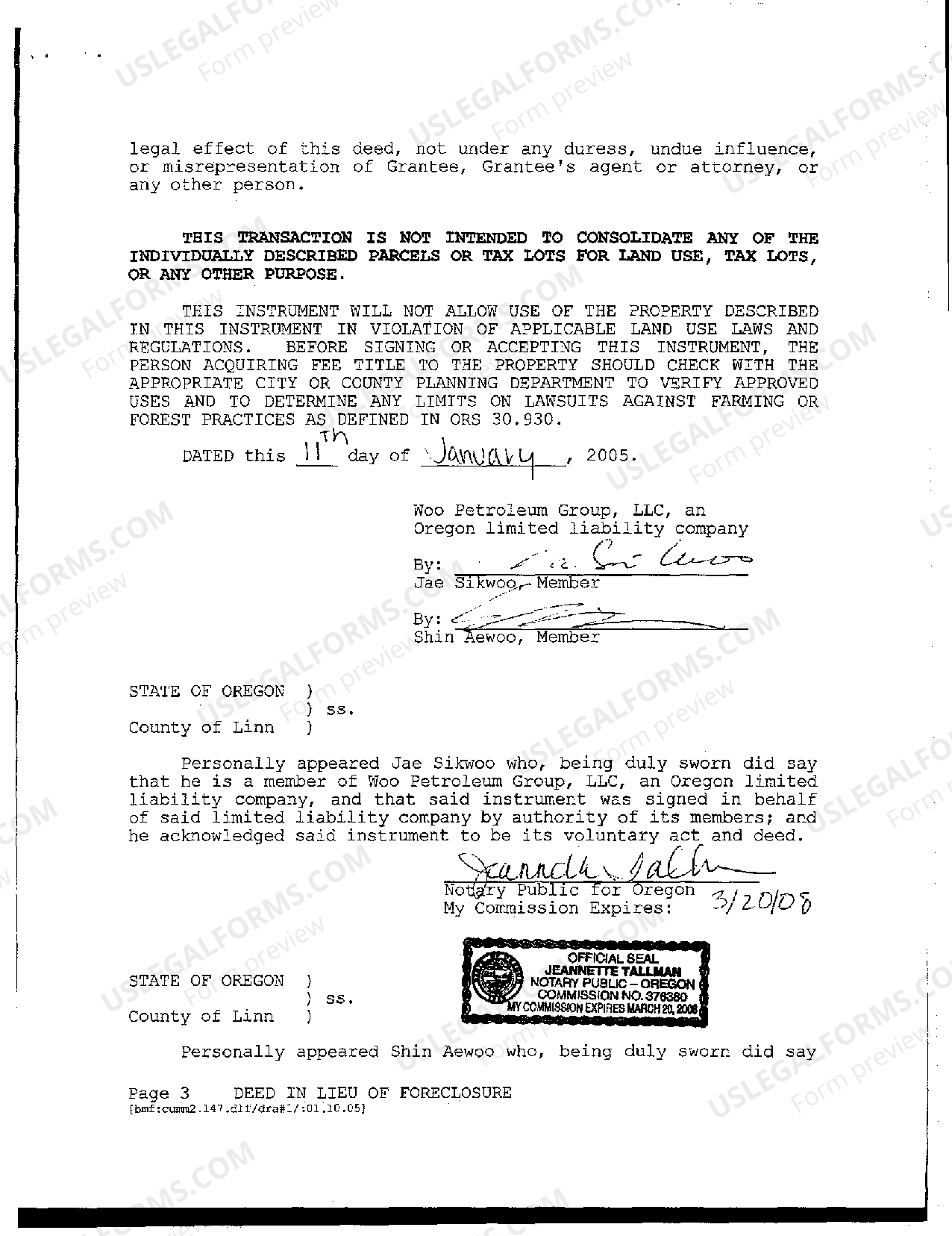 Oregon Deed in Lieu of Foreclosure | US Legal Forms