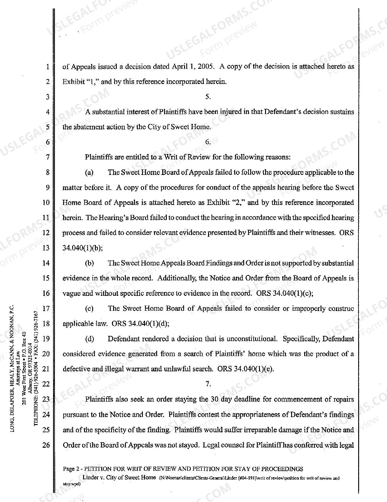 Oregon Petition For Writ of Review and For Stay of Proceedings | US ...